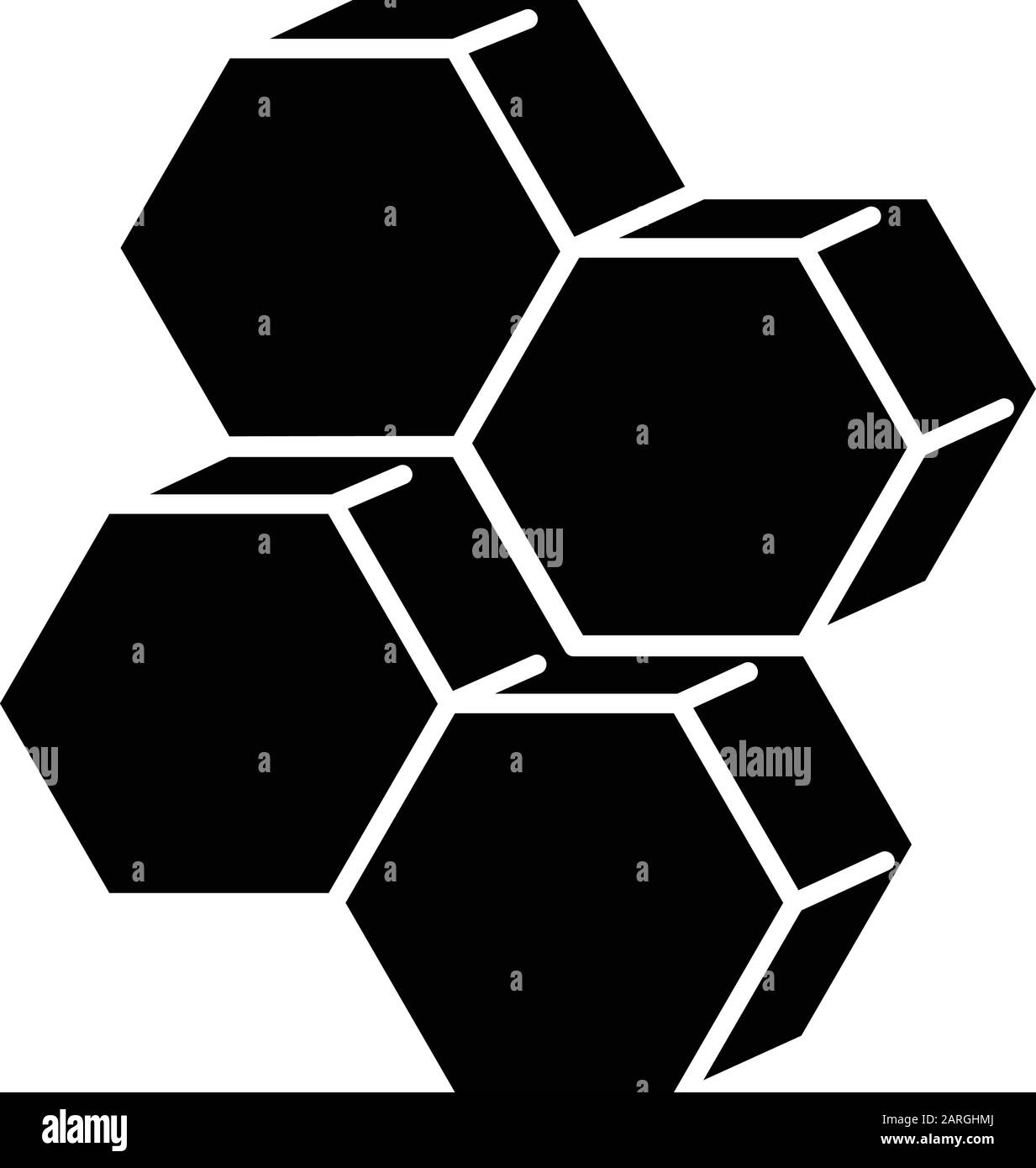 Combs glyph icon. Dimensional geometric figures. Complex decorative ...