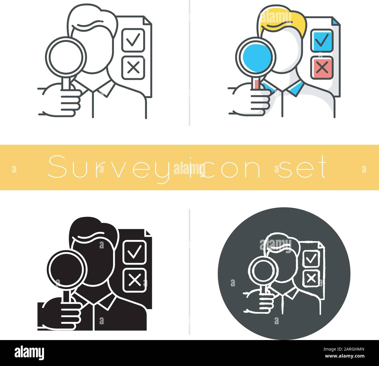 Survey interviewer icon. Face-to-face interview. Human-assisted poll ...