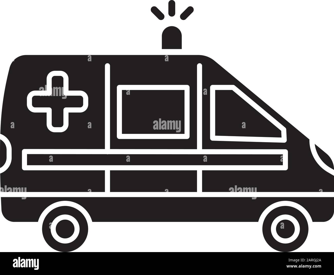 Emergency medical care glyph icon. Ambulance. Urgent transportation. First aid. Accident ...