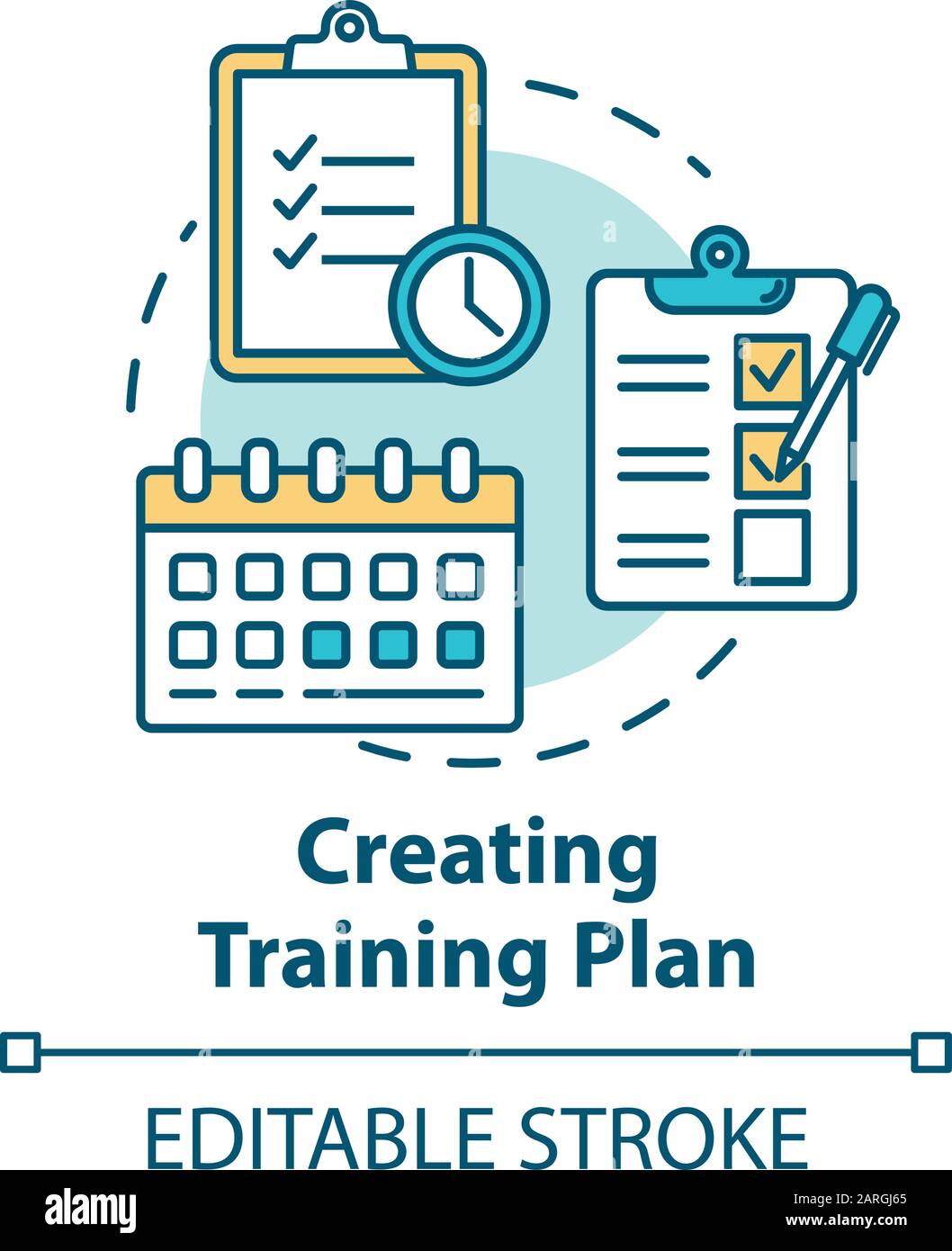 Creating training plan concept icon. Task list and deadlines. Effective ...
