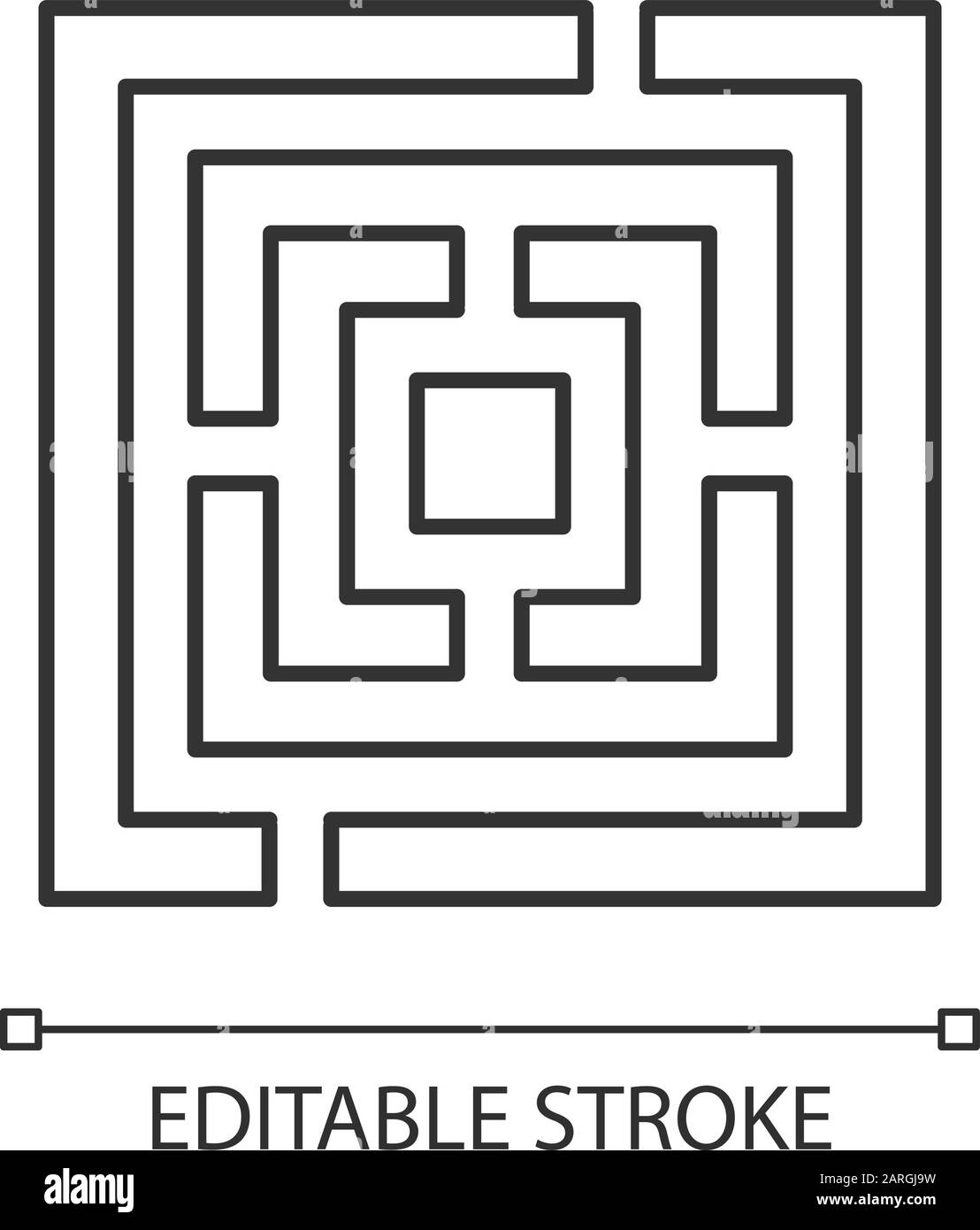 Maze puzzle linear icon. Labyrinth. Route, pathway finding. Mental ... Maze puzzle linear icon. Labyrinth. Route, pathway finding. Mental ...