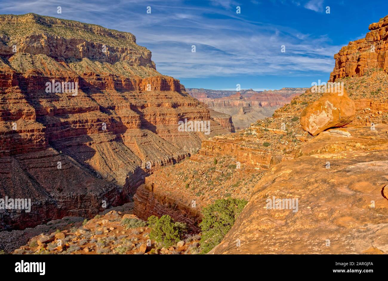 View of Hermit Creek Canyon from a cliff near Santa Maria Springs along ...