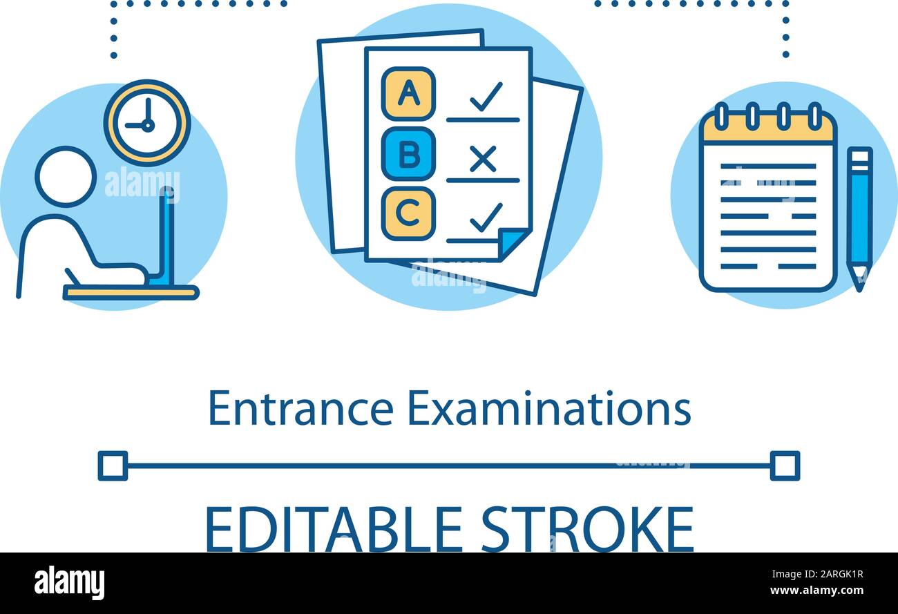 Entrance examinations concept icon. Check knowledge and level of ...