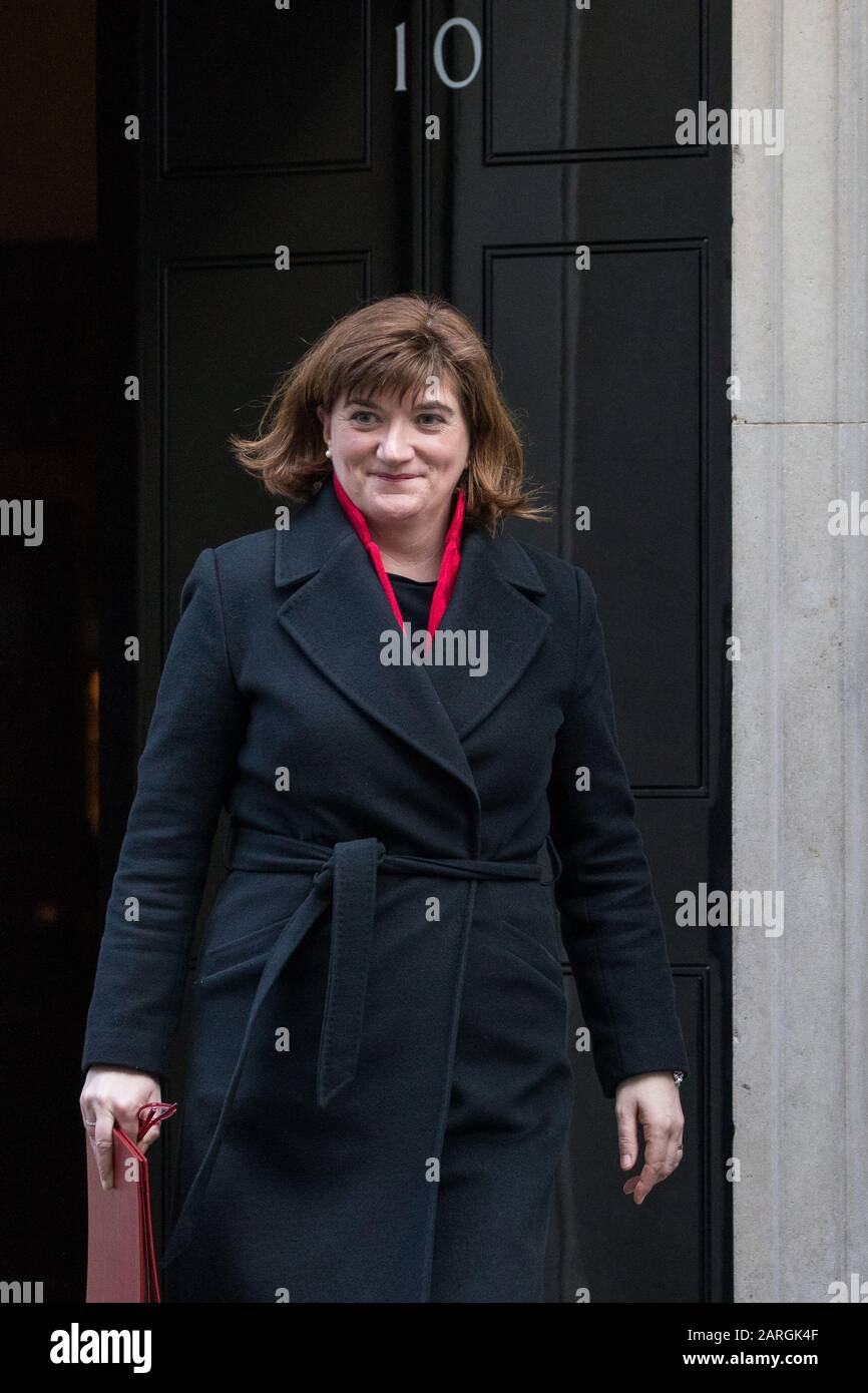London, UK. 28 January, 2020. Baroness Nicky Morgan, Secretary of State ...