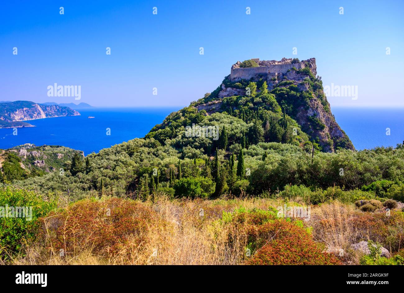 Angelokastro Castle - Old ruins of fortress at Paleokastrites, Corfu ...