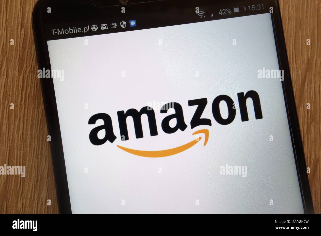 Amazon logo displayed on a modern smartphone Stock Photo - Alamy