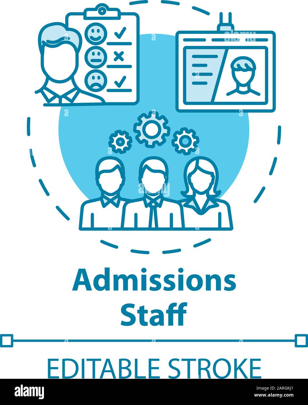 Admission staff concept icon. Employment service. HR management ...