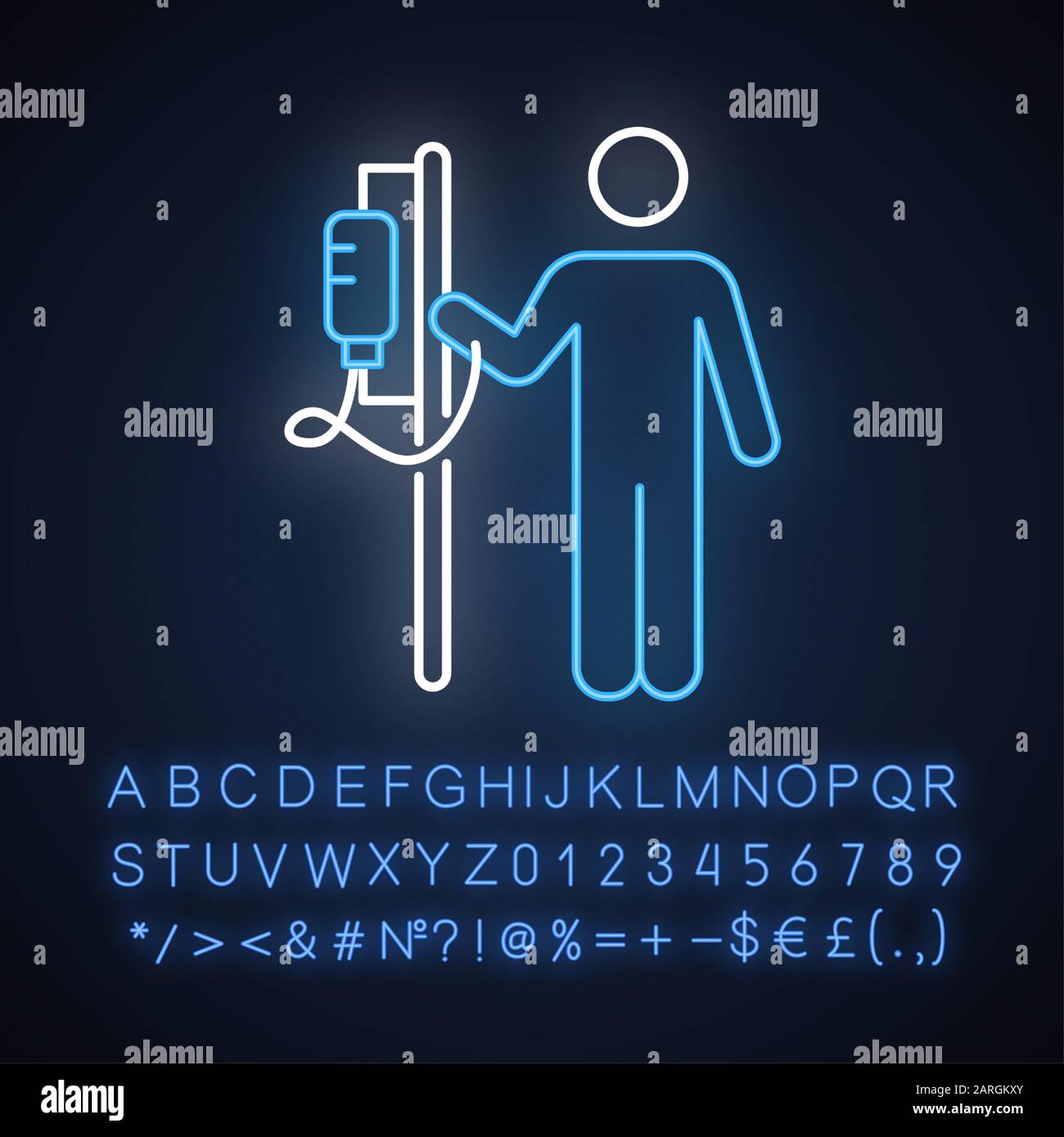 Dropper neon light icon. Medical procedure. Healthcare. Hospitalization ...