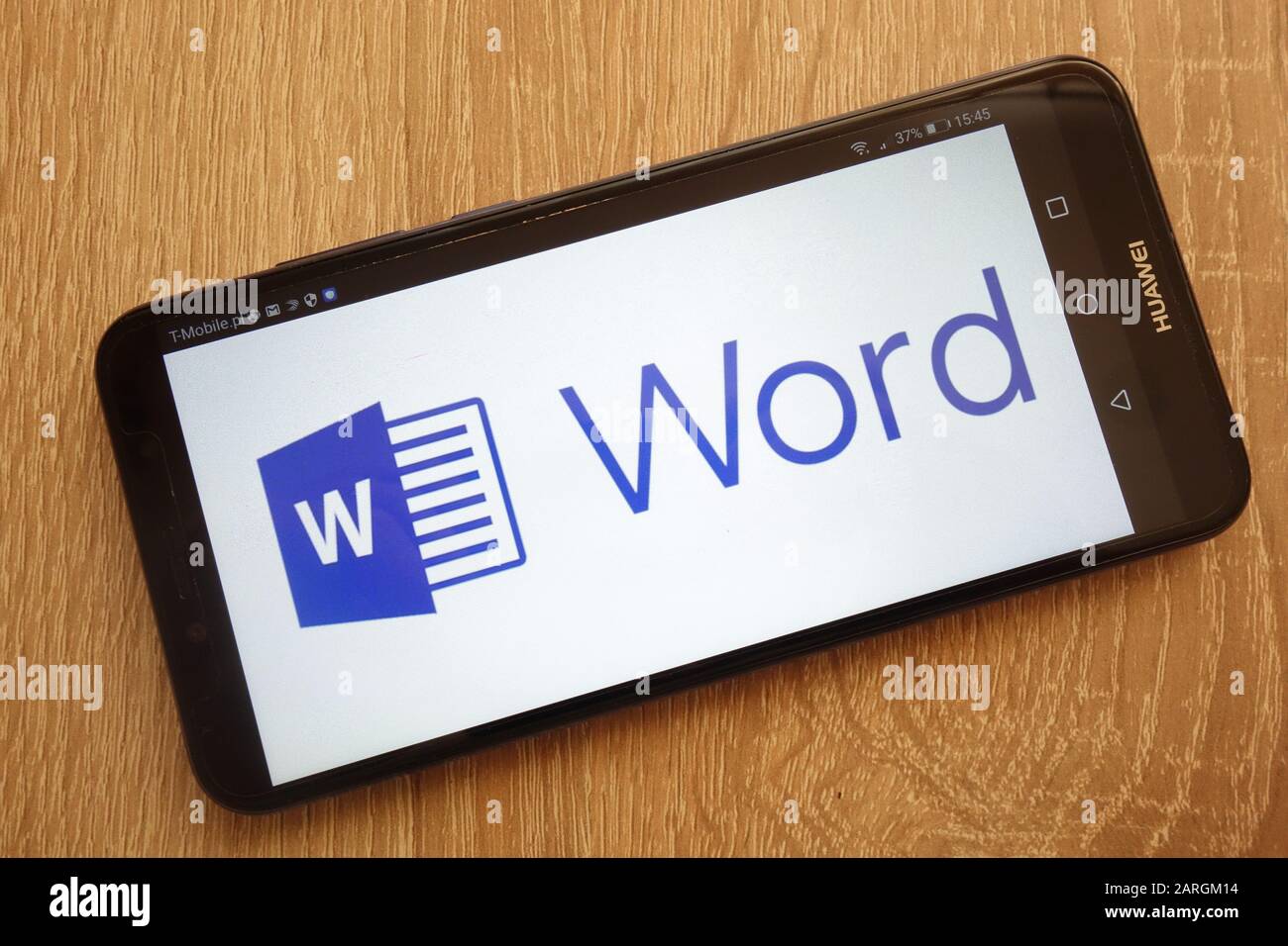 Microsoft Word logo displayed on a modern Huawei smartphone Stock Photo ...