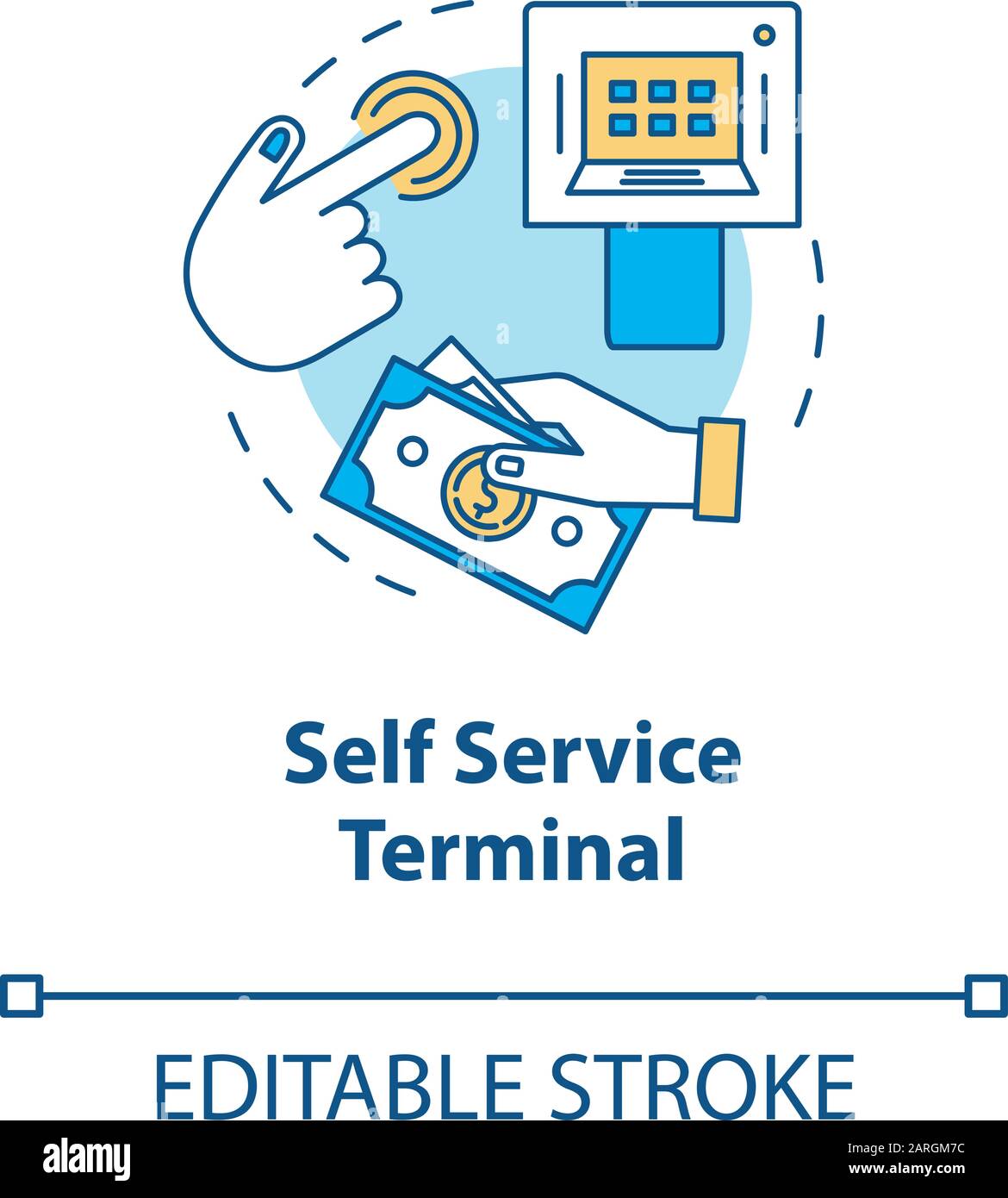 Self Service Terminal concept icon. Customer-operated checkout idea ...