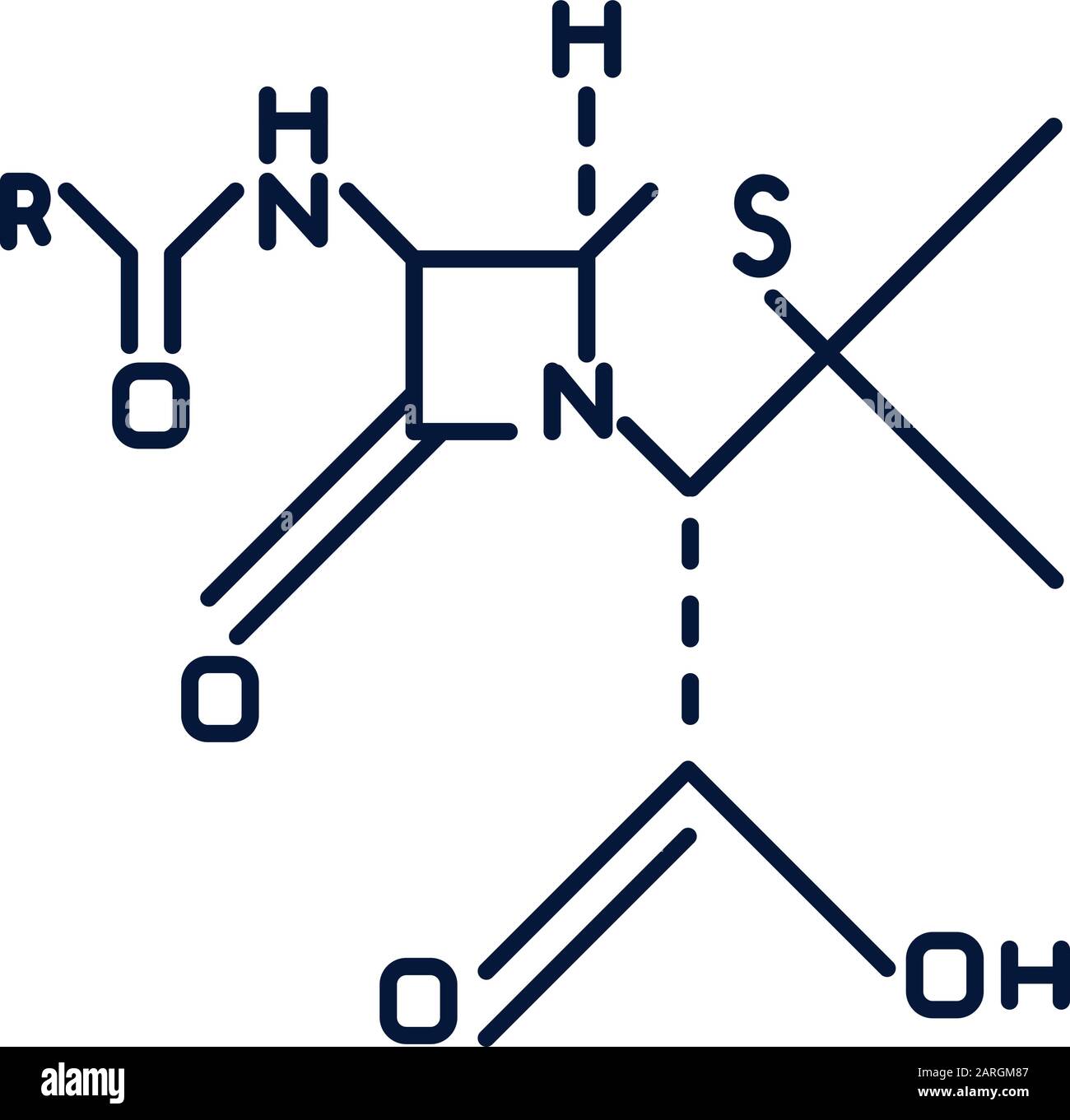 Chemical molecular formula black color icon. Bonding arrangement of ...