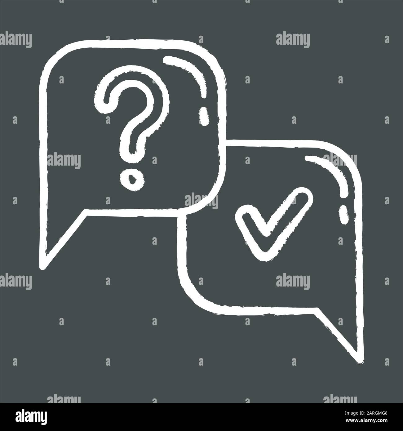 Question and answer chalk icon. FAQ sign. Question mark in speech ...