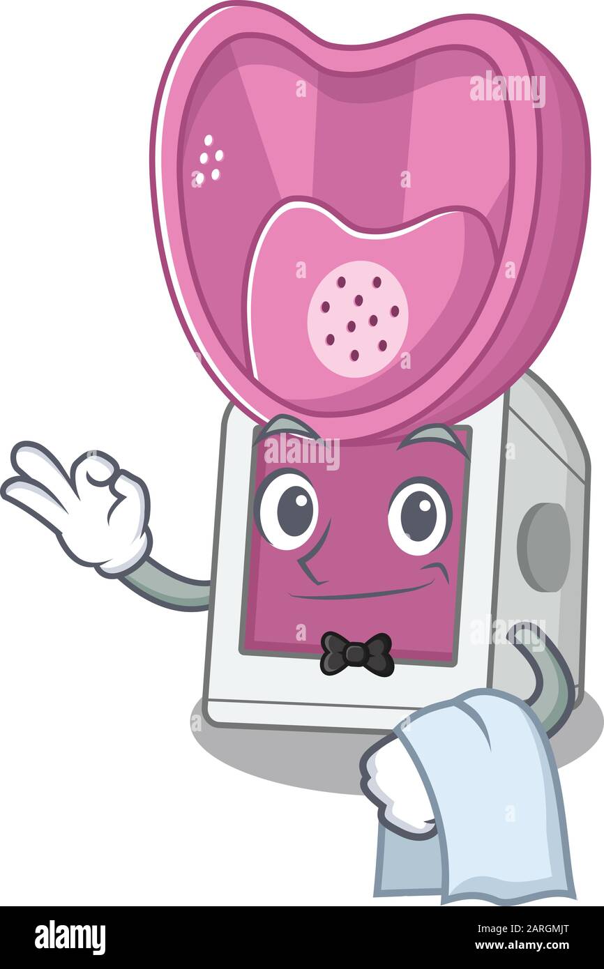 Friendly steam inhaler Character stand as a Waiter character Stock ...