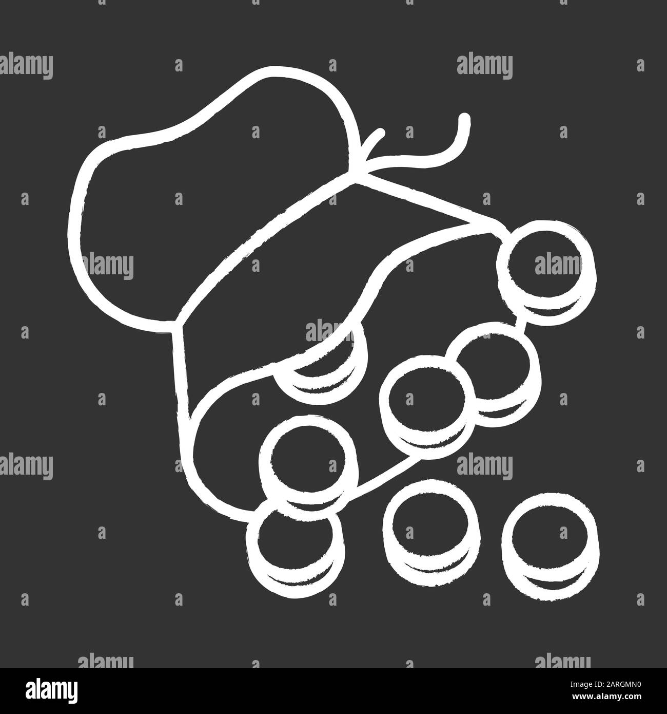 Thirty pieces of silver chalk icon. 30 silver coins. Judas Iscariot ...