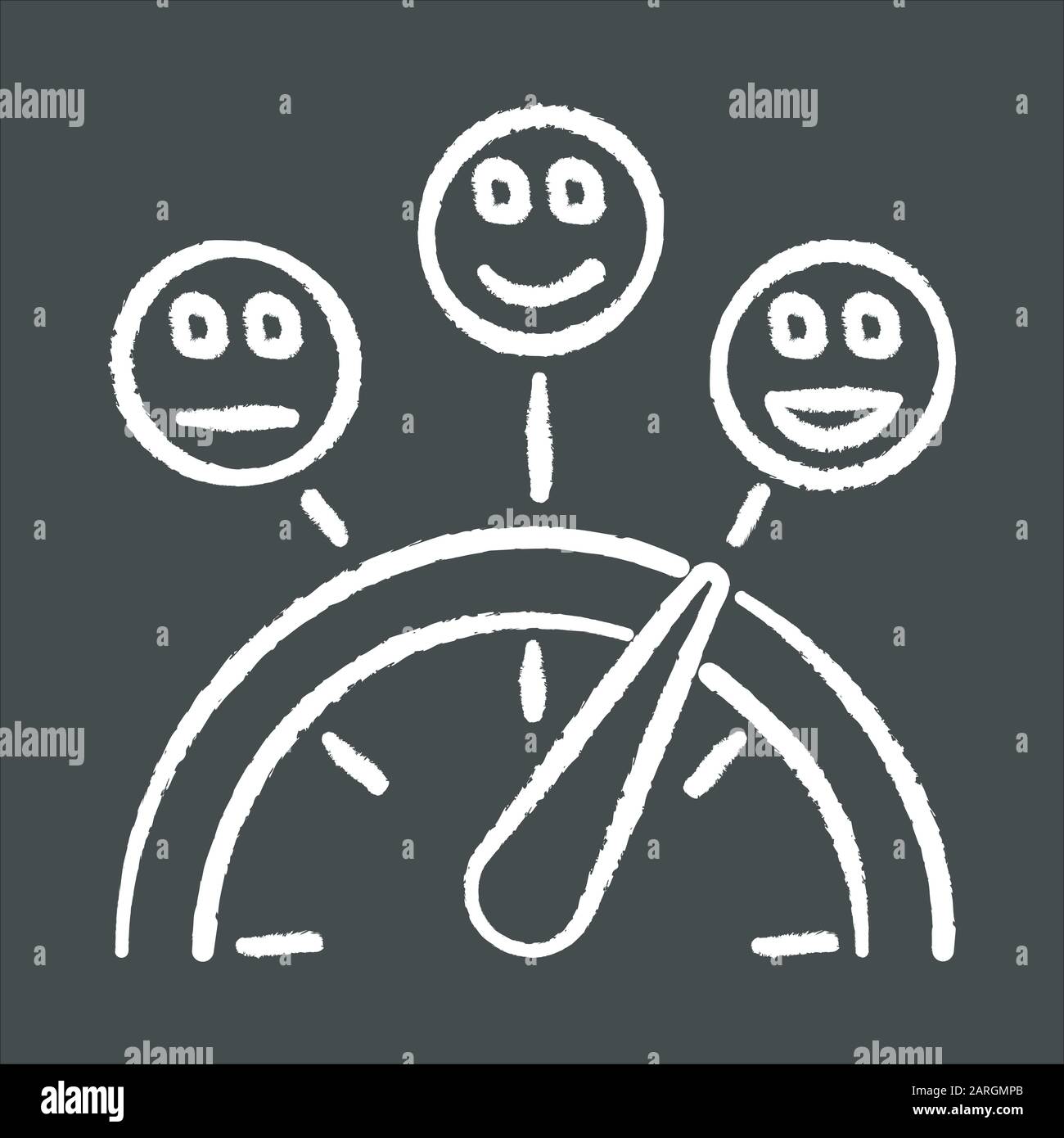 Satisfaction level chalk icon. Good, neutral and bad experience ...