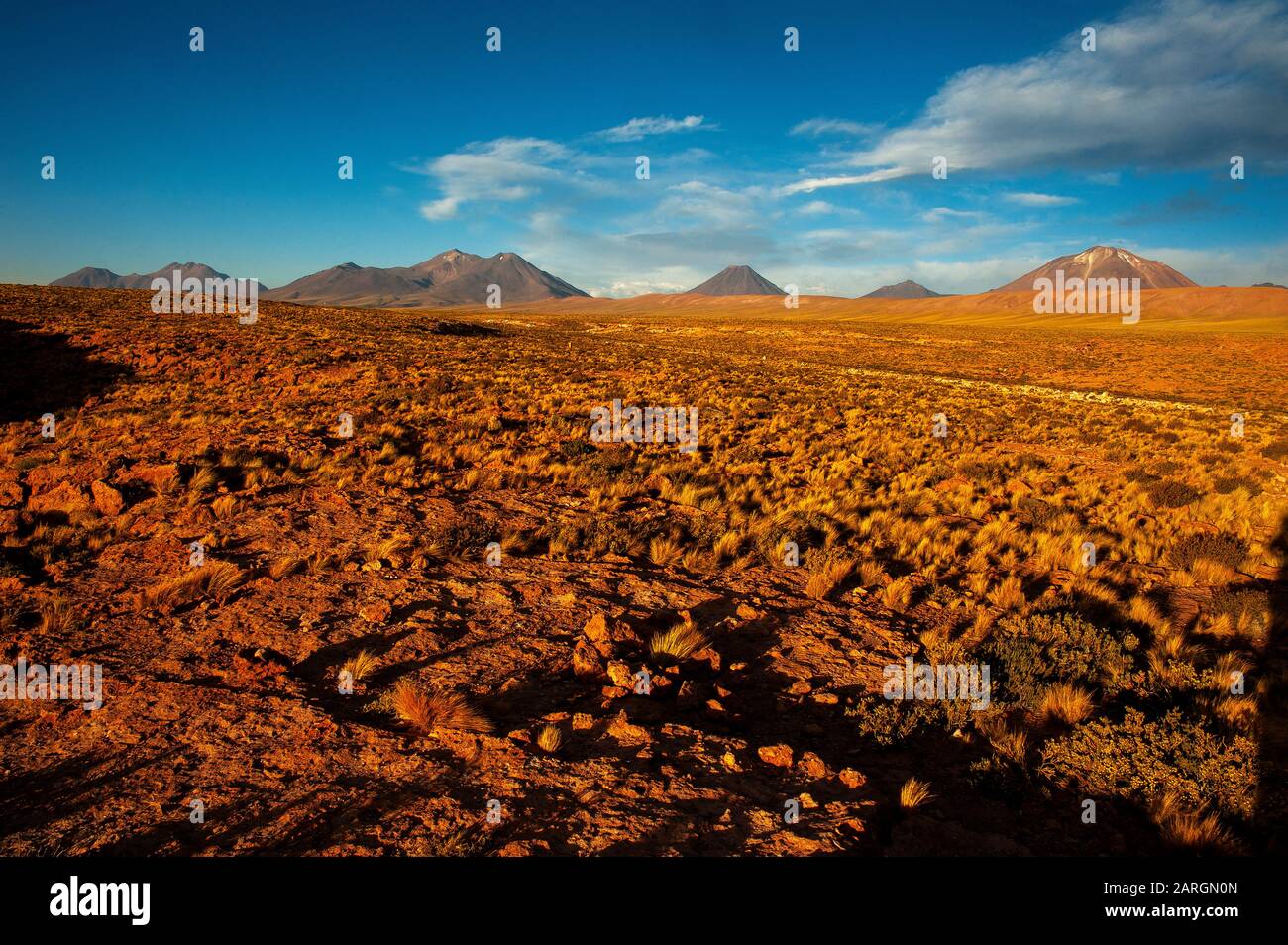 Landscape on the Ruta 23 coming from Paso Sico, Miniques volcano in the ...