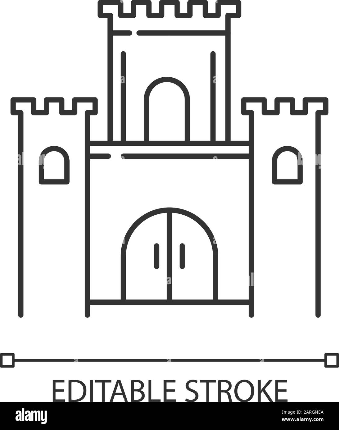 Solomon temple Bible story linear icon. Jerusalem king castle. Worship ...