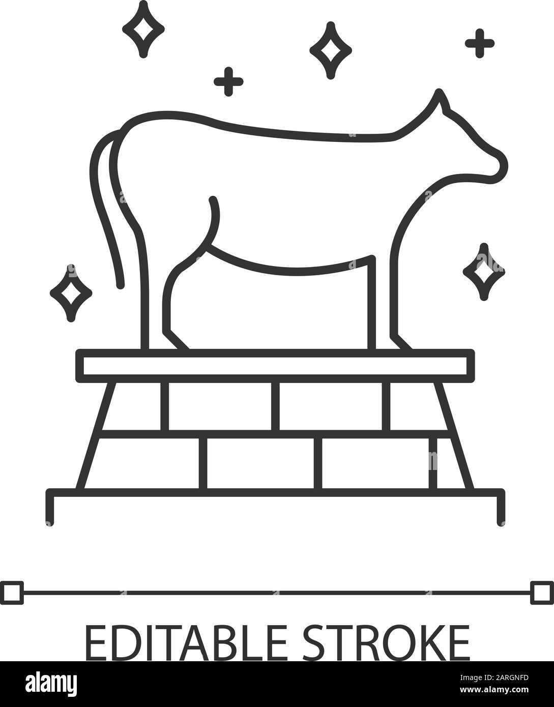 Golden Calf Bible story linear icon. Animal idol, bull representation ...