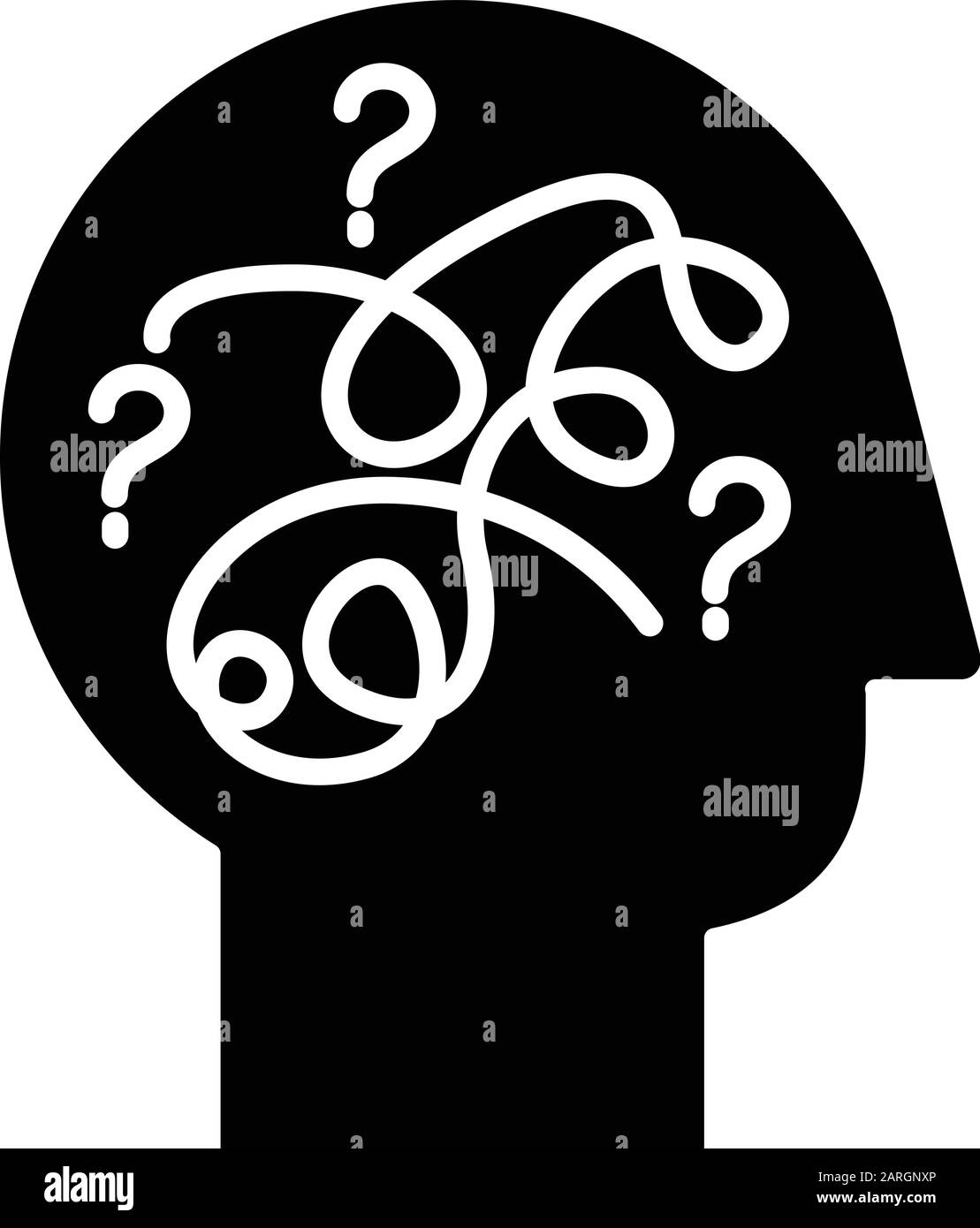 Puzzled mind glyph icon. Mental exercise. Intelligence test. Critical ...