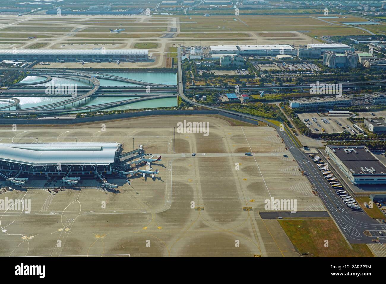 SHANGHAI, CHINA -3 NOV 2019- View of the Shanghai Pudong International ...