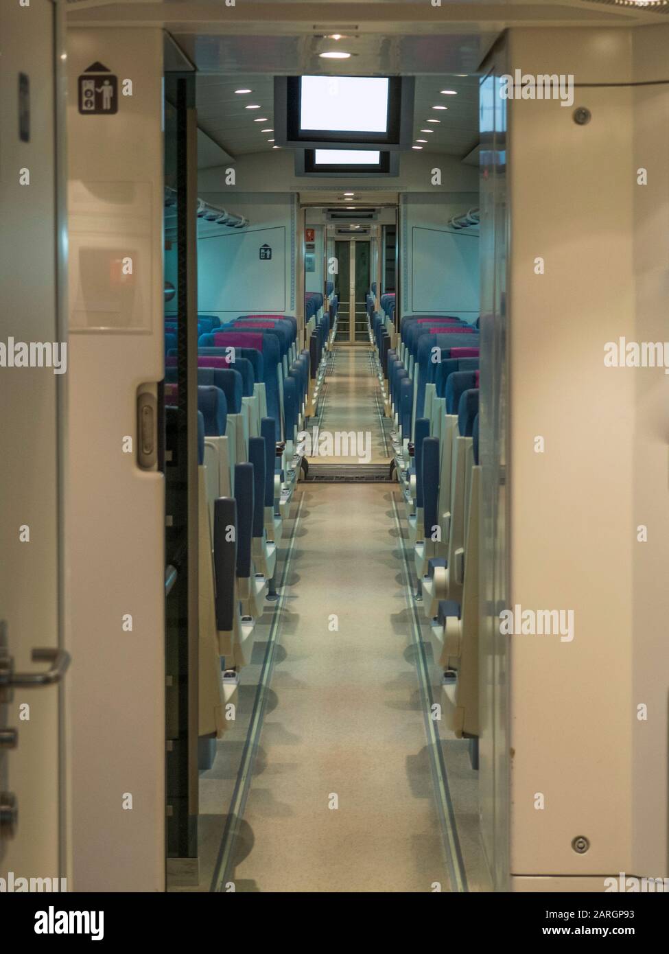 Inside of a train Stock Photo - Alamy
