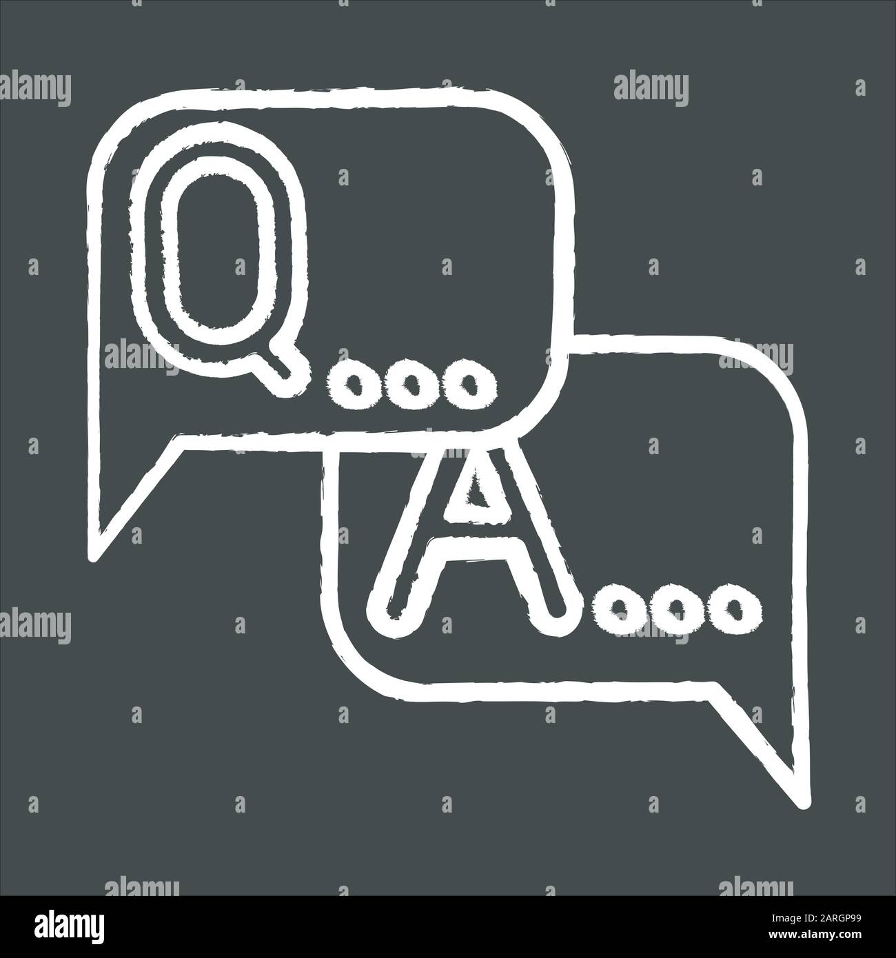 Survey chalk icon. Questions, answers. FAQ sign. Speech bubbles ...