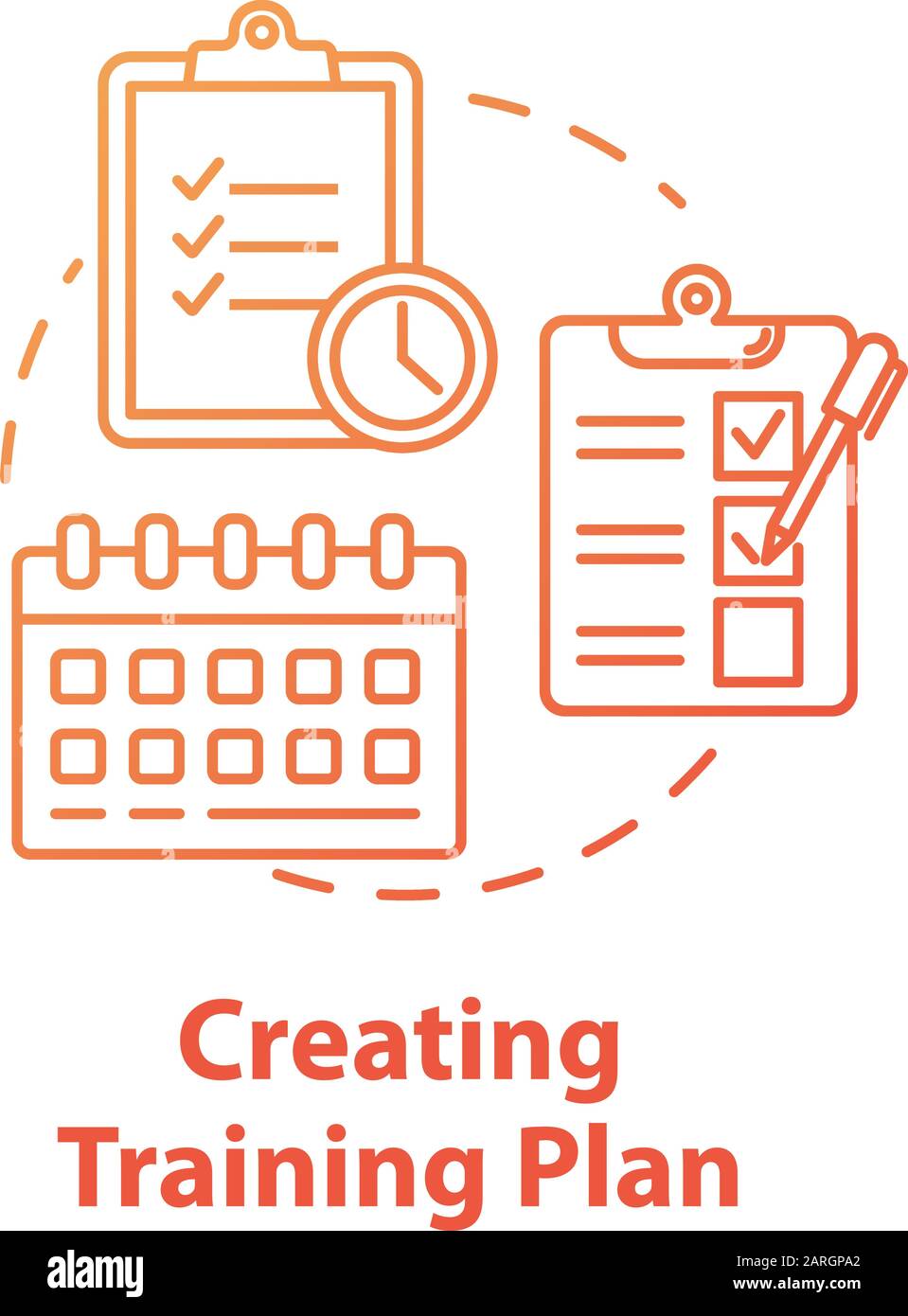 Creating training plan concept icon. Task list and deadlines. Effective ...
