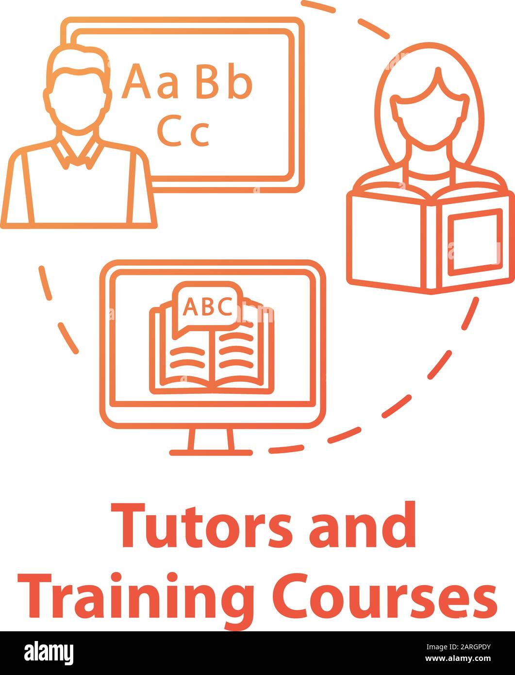 Tutors and training courses concept icon. Educational resources ...