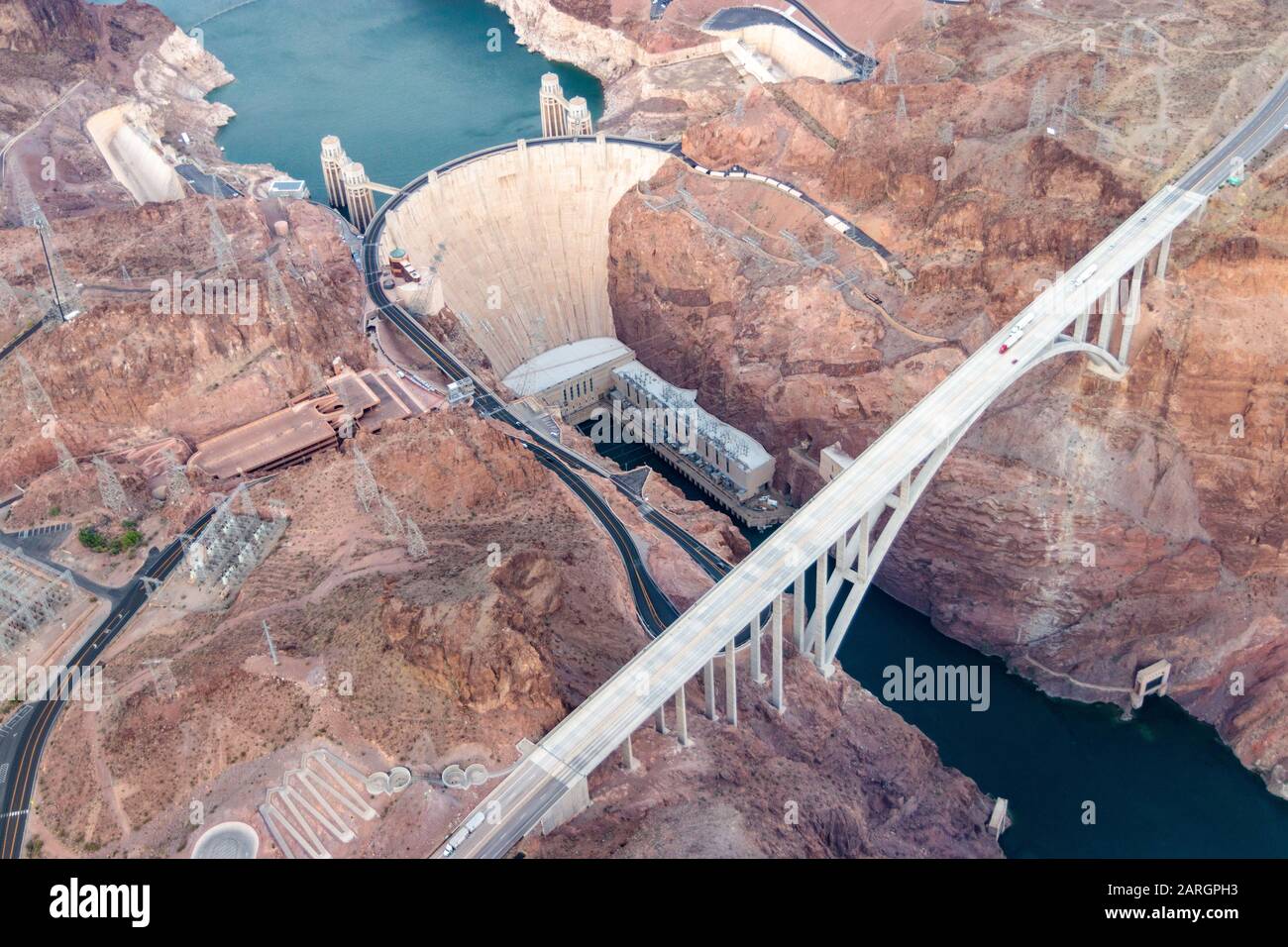 Aerial view of the Hoover Dam and Lake Mead Stock Photo - Alamy