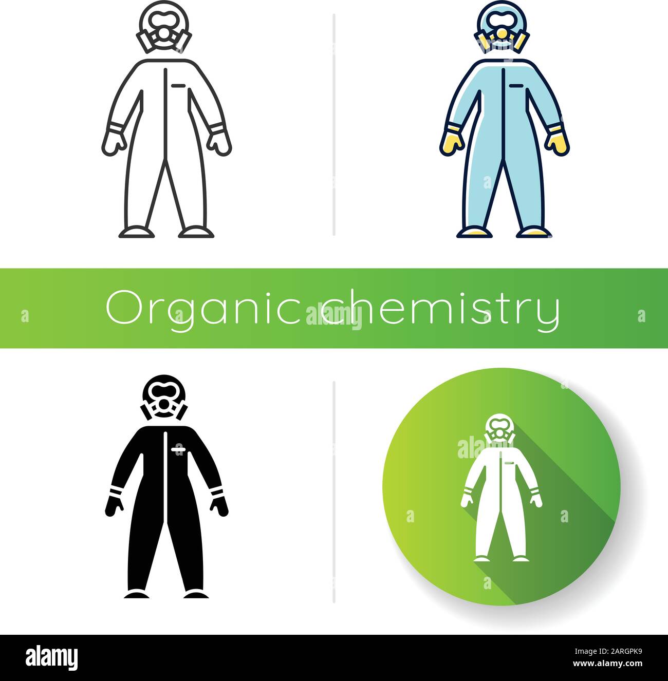 Protective suit icon. Chemical industries. Biohazard, radioactive ...