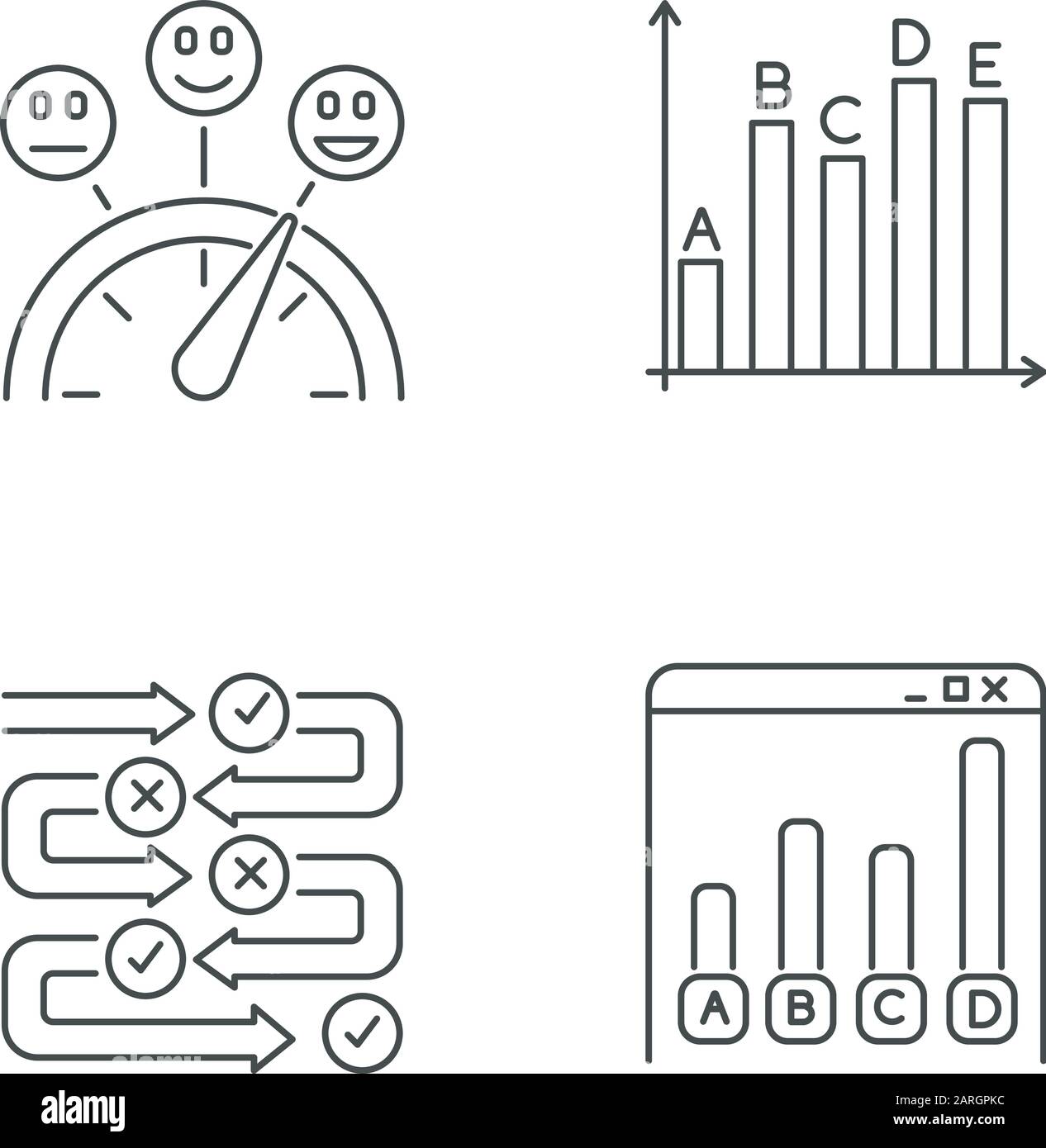 Survey linear icons set. Satisfaction level. Evaluation scale ... Survey linear icons set. Satisfaction level. Evaluation scale ...