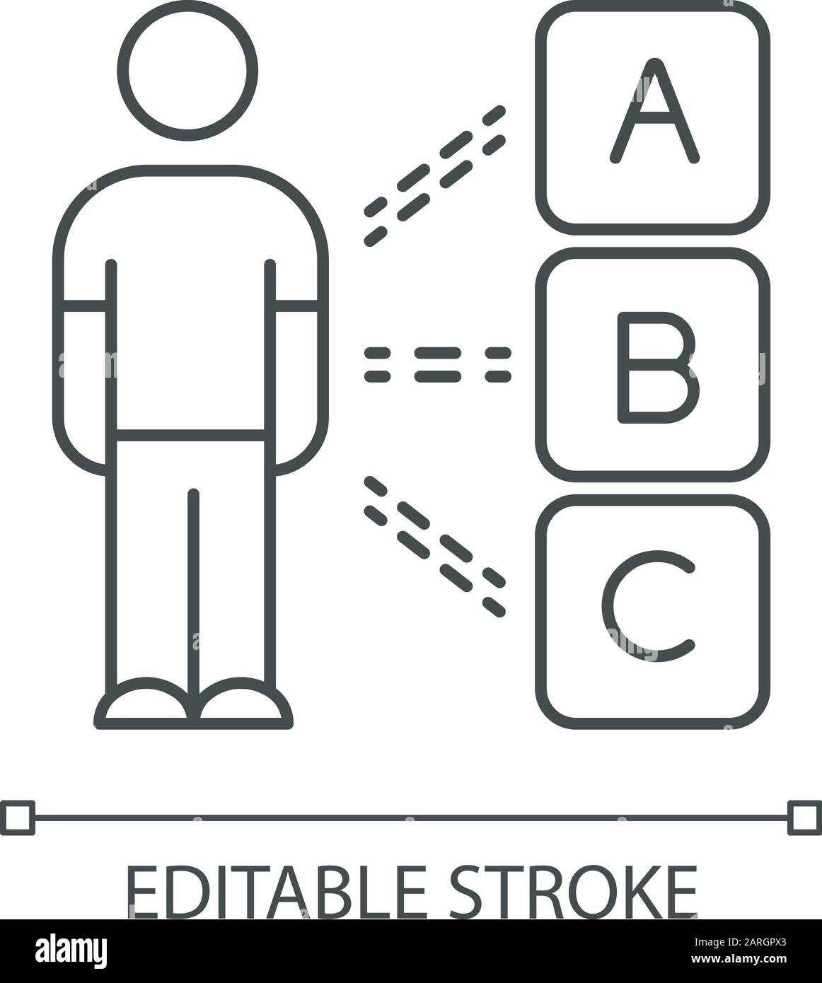 Personal survey linear icon. Question and answer. Psychological test ...