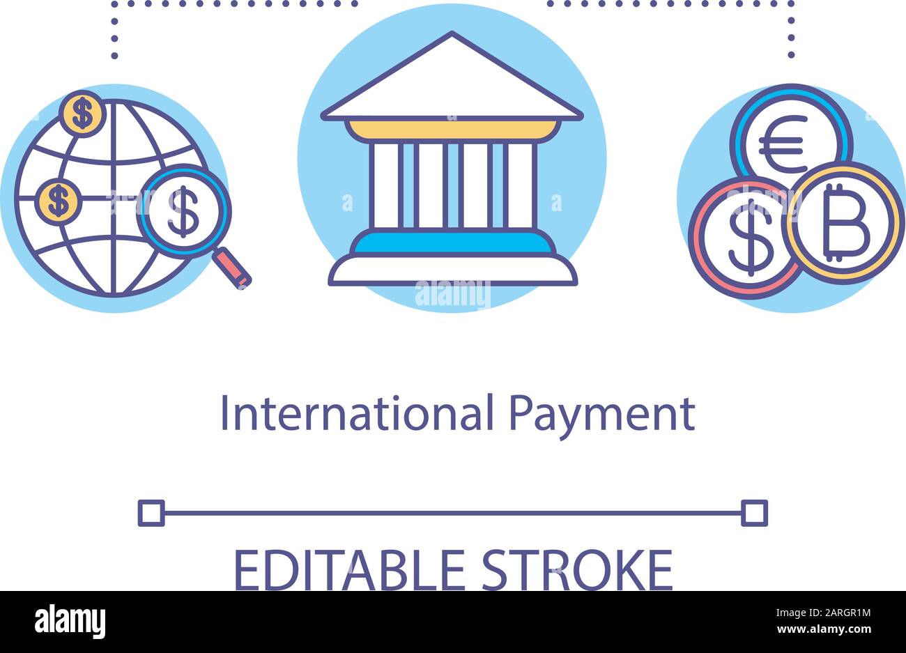 International payment concept icon. Money transfer idea thin line ...
