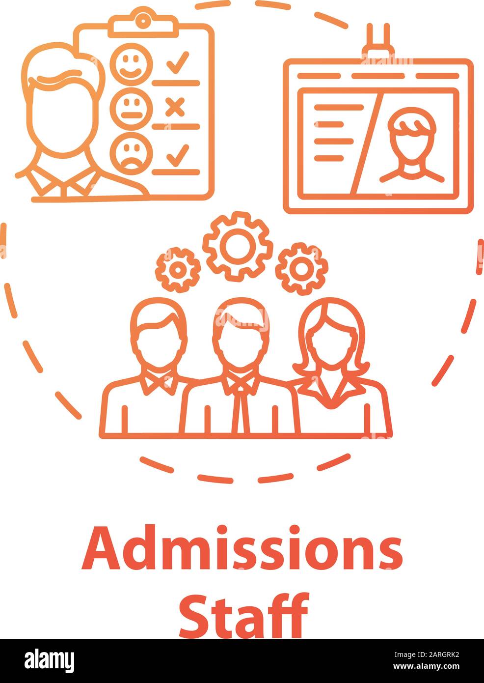 Admission staff concept icon. Employment service. HR management ...