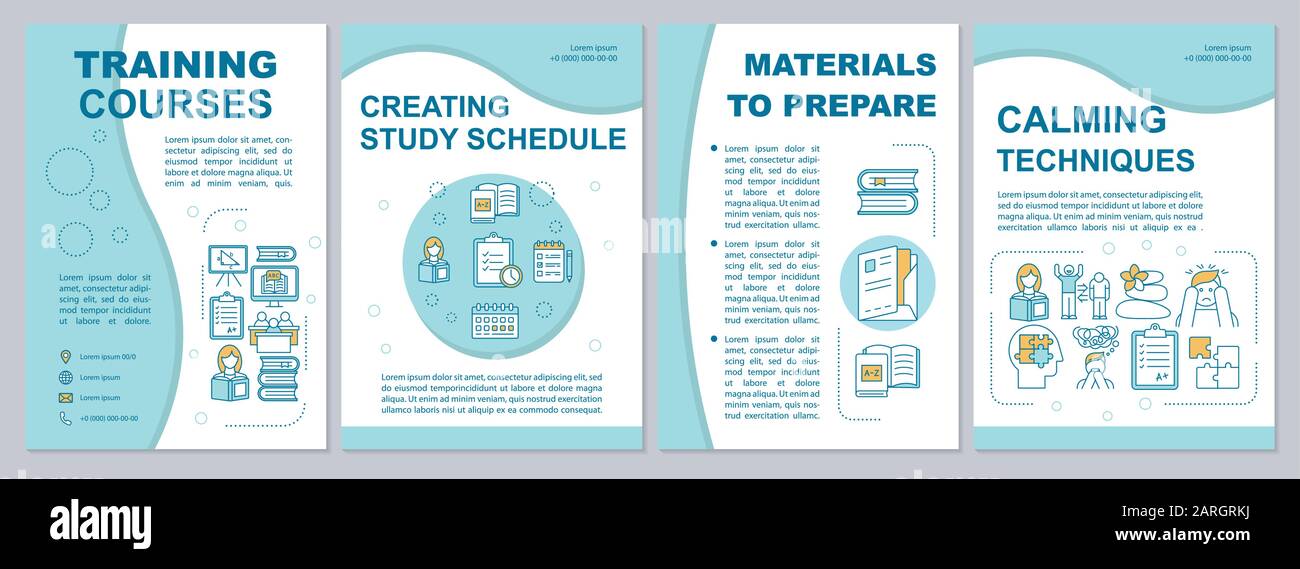 University entrance brochure template. Study schedule, materials. Flyer ...
