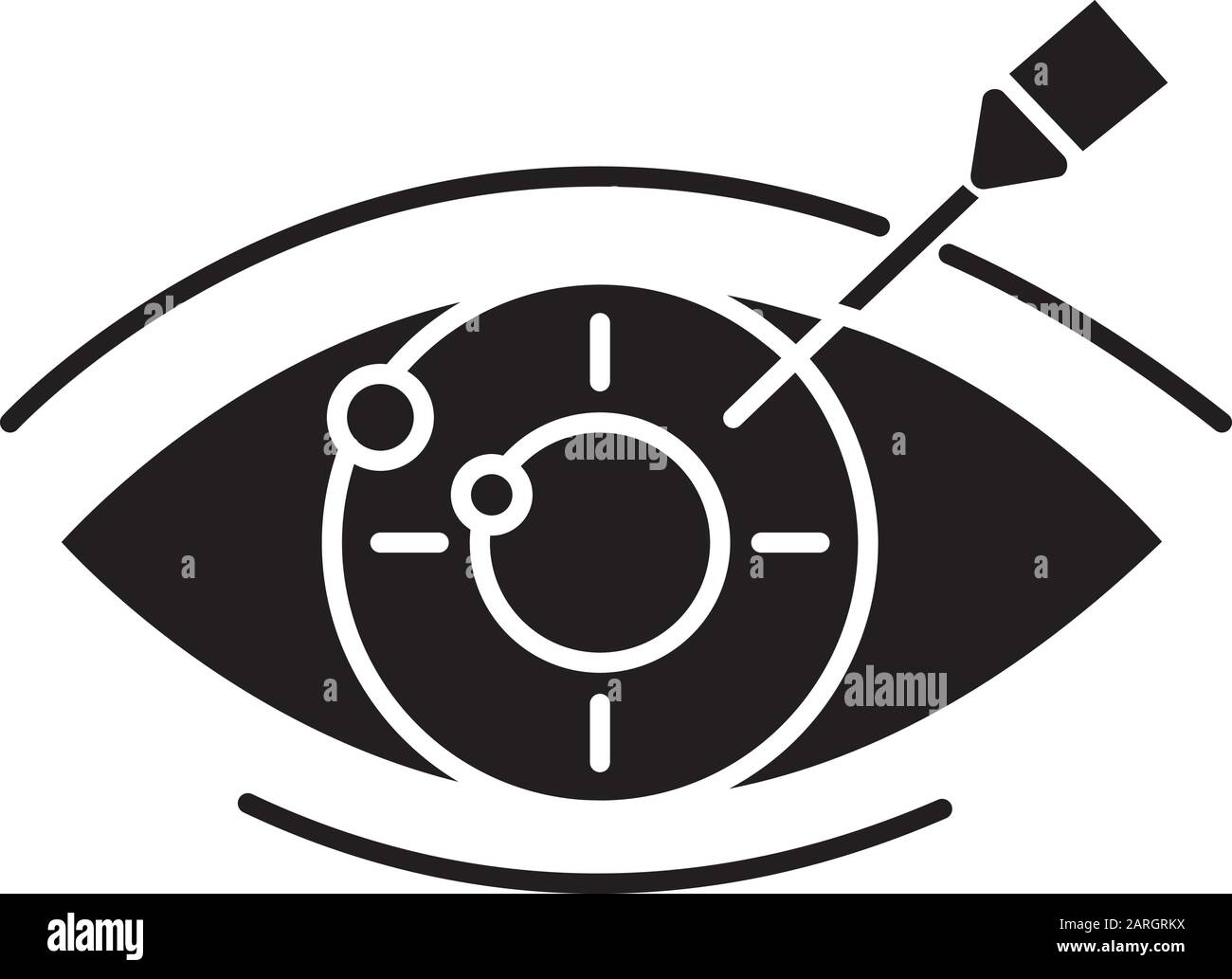 Vision correction glyph icon. Medical surgical procedure. Health care ...
