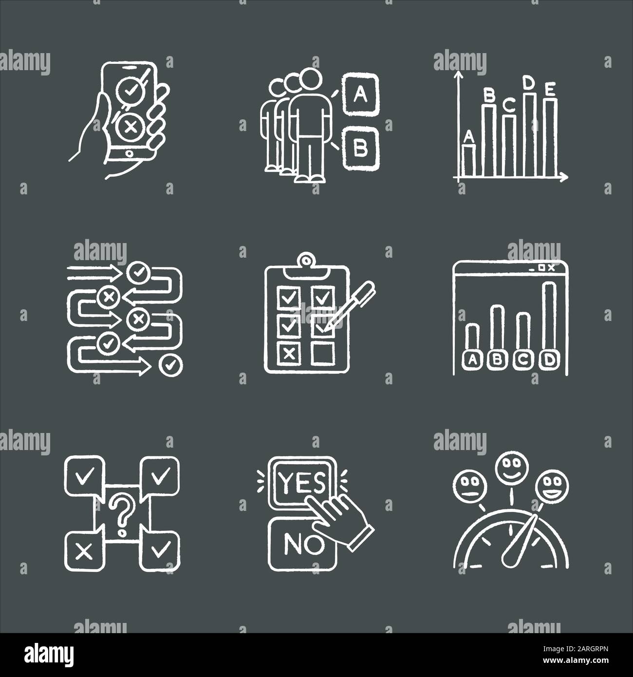 Survey chalk icons set. Online poll. Choose option. Select correct and ... Survey chalk icons set. Online poll. Choose option. Select correct and ...