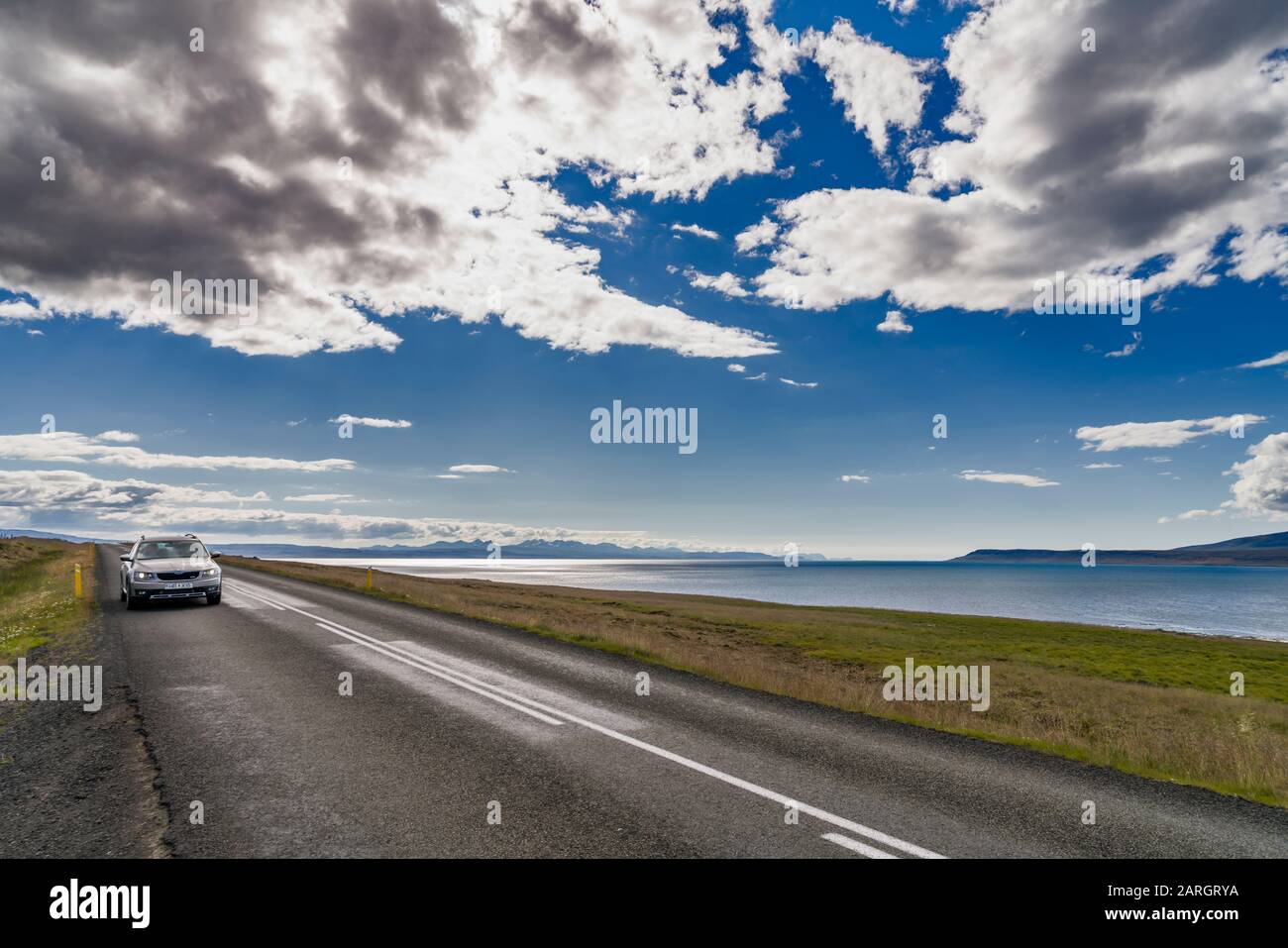 Highway one or the Ring Road, Breidafjordur fjord, Iceland Stock Photo ...