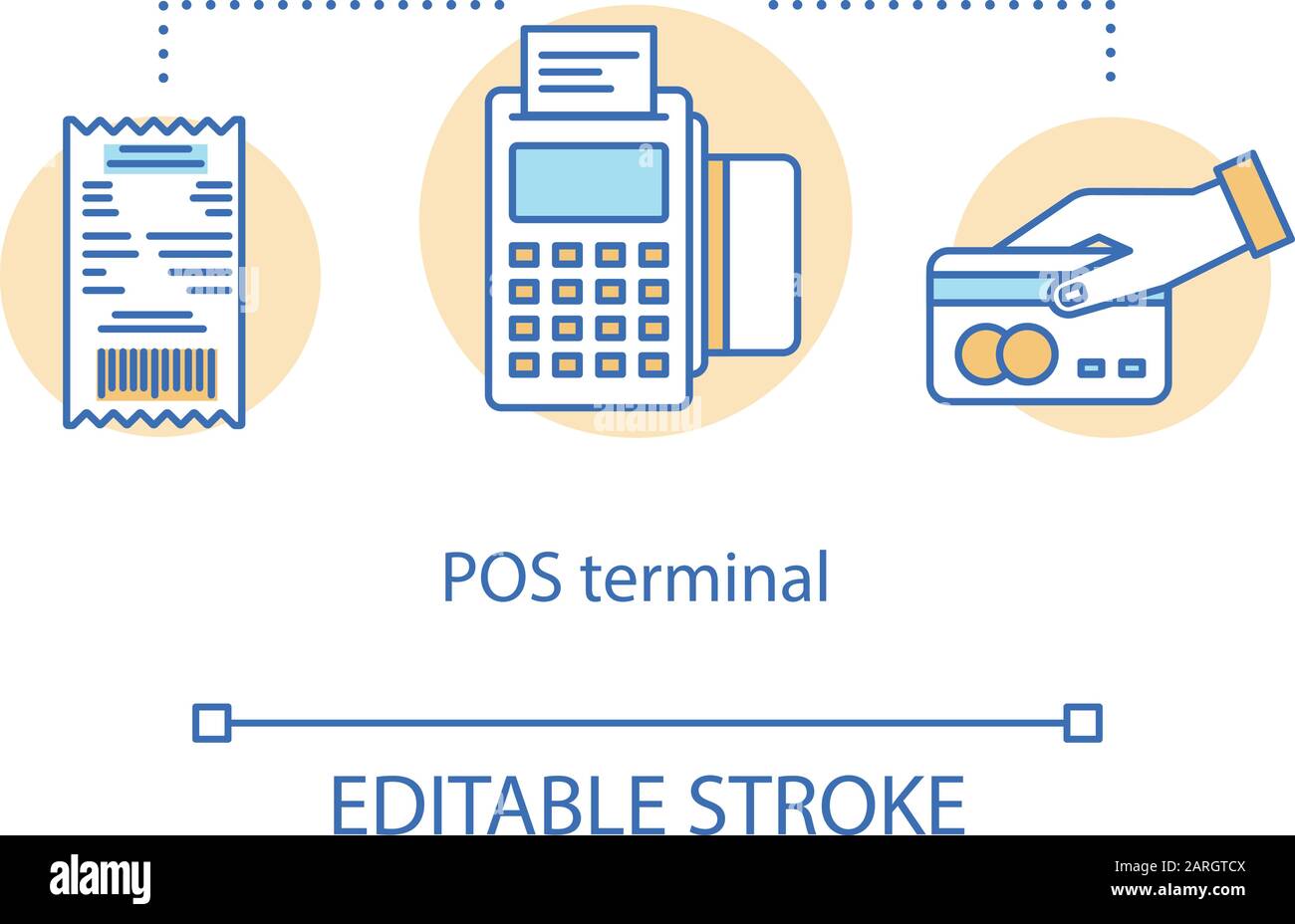 POS terminal concept icon. Electronic device idea thin line ...