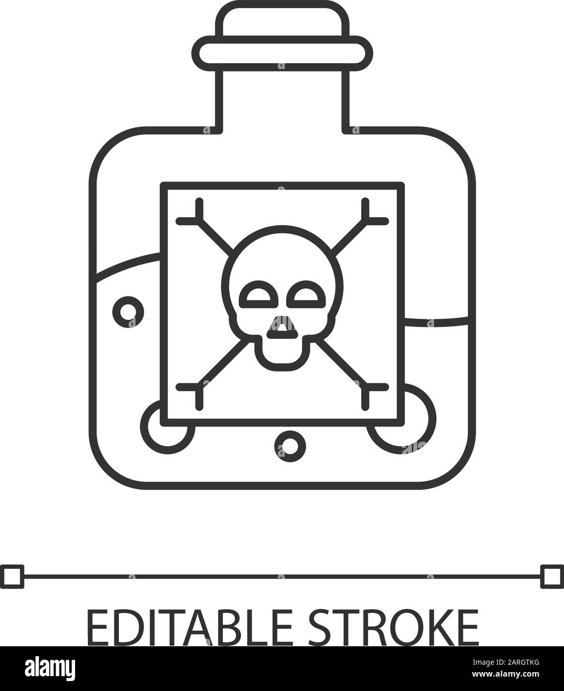 Poison linear icon. Hazardous chemicals. Venom bottle. Organic ...