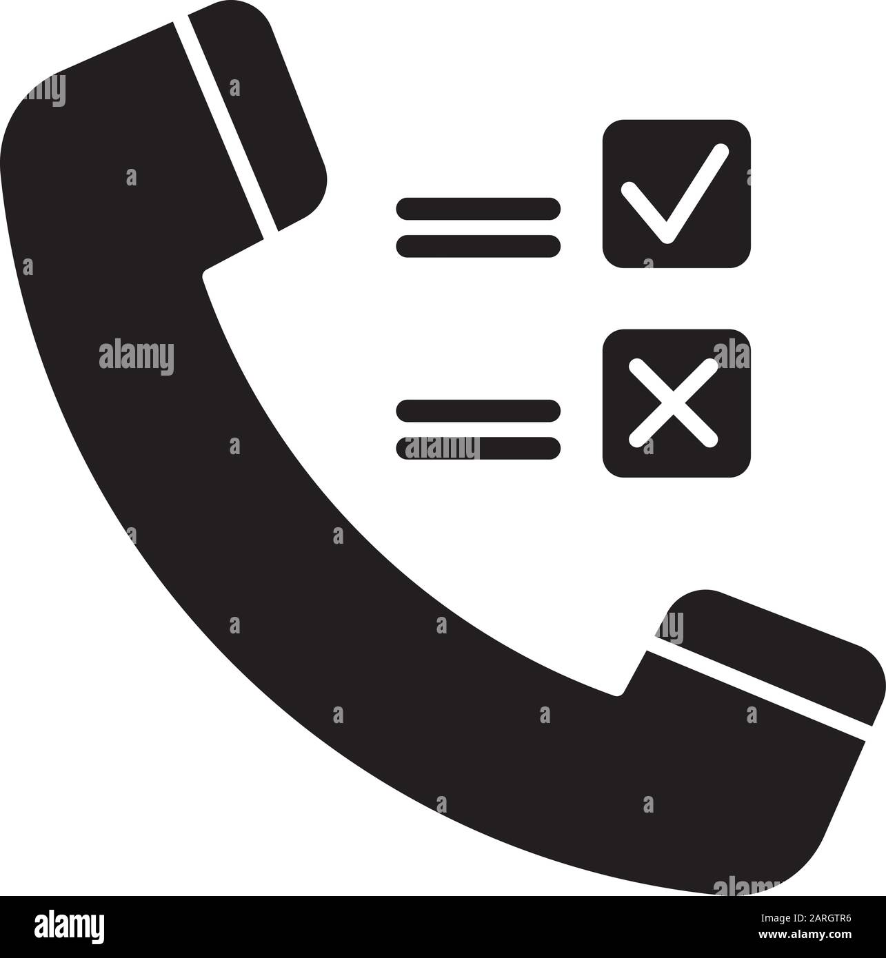 Telephone survey glyph icon. Social research. Opinion poll. Consumer ...