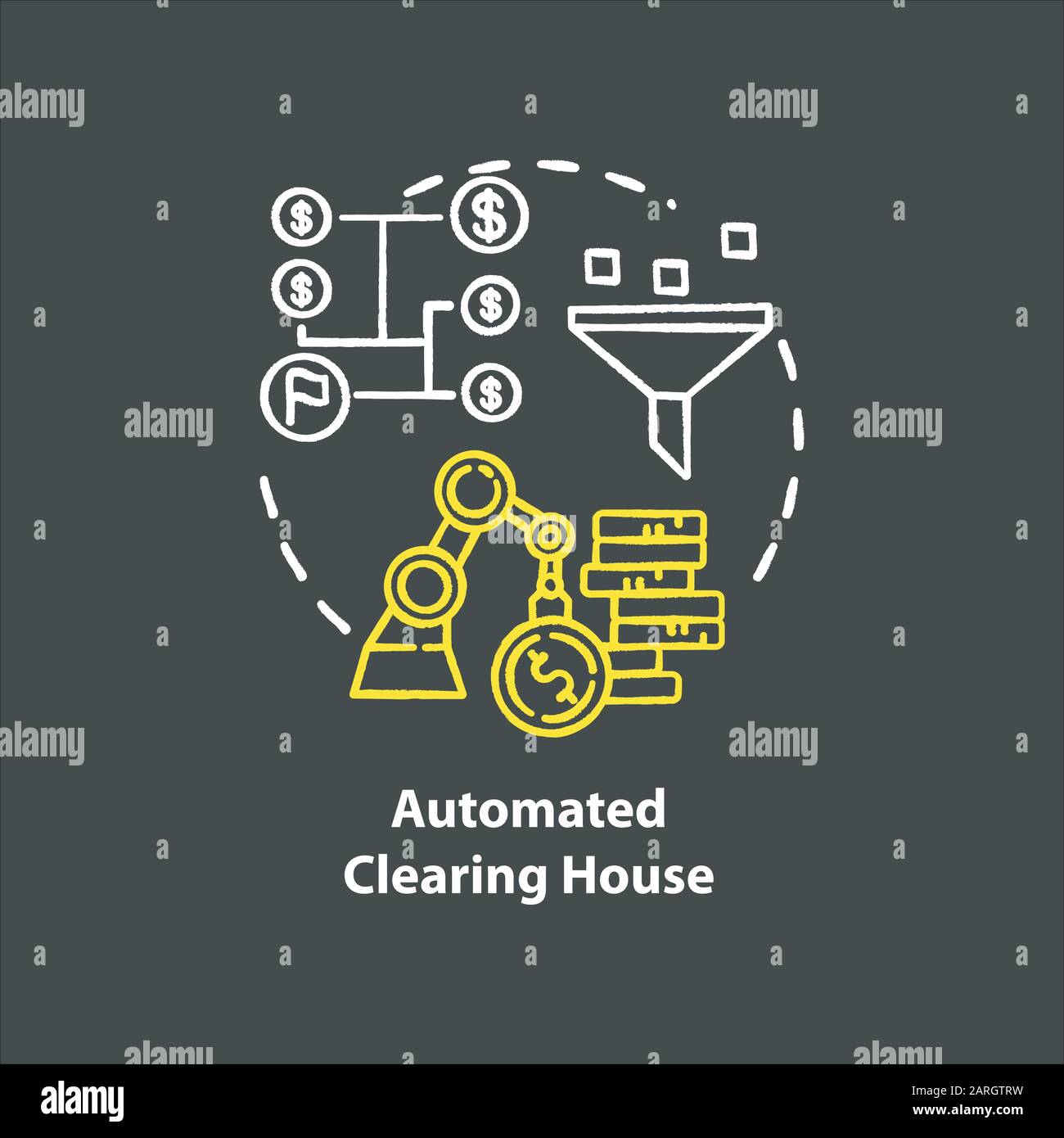 Automated Clearing House chalk concept icon. ACH credit transfer idea ... Automated Clearing House chalk concept icon. ACH credit transfer idea ...