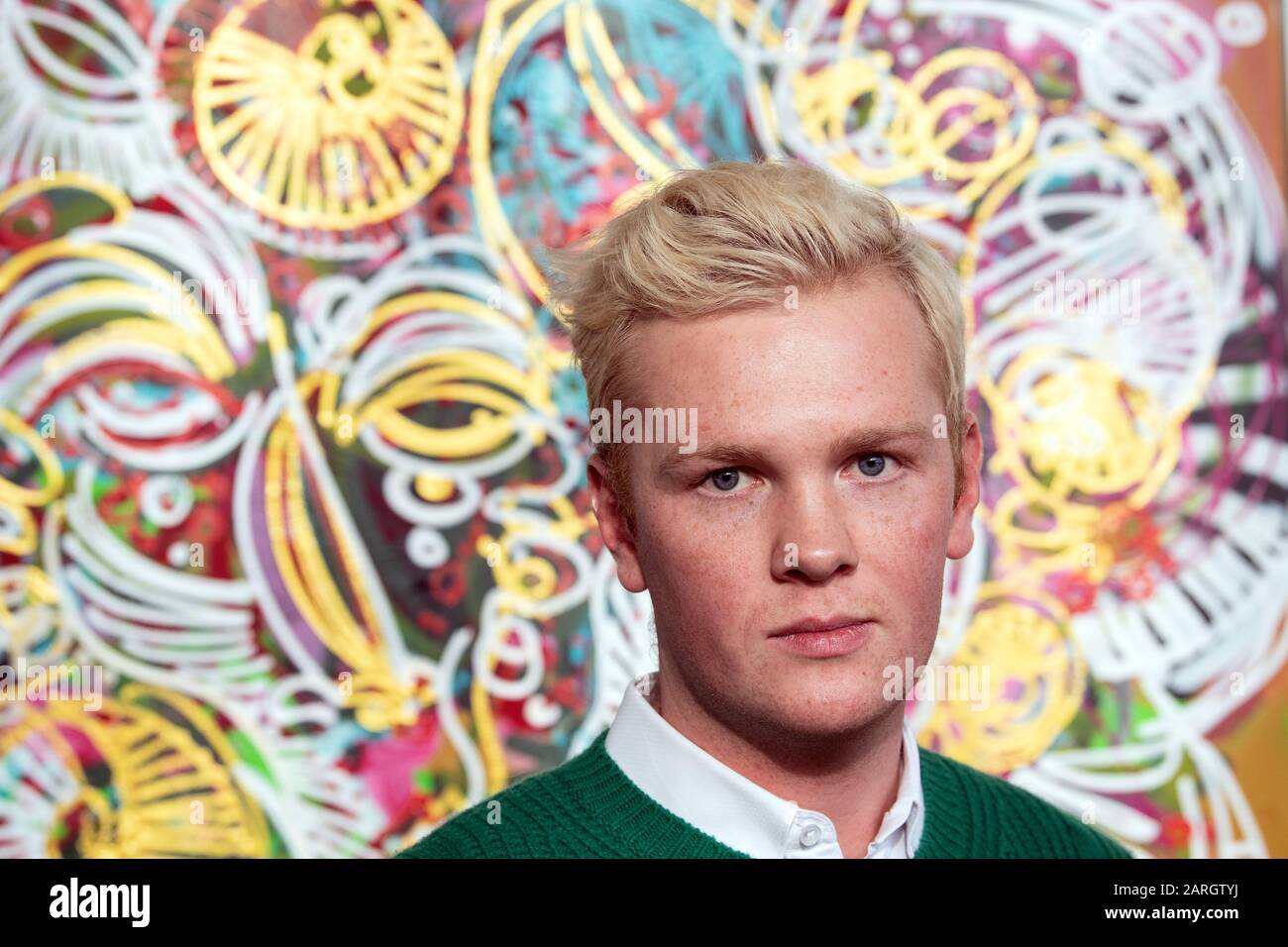 Duesseldorf, Germany. 28th Jan, 2020. Leon Löwentraut, painter, is ...