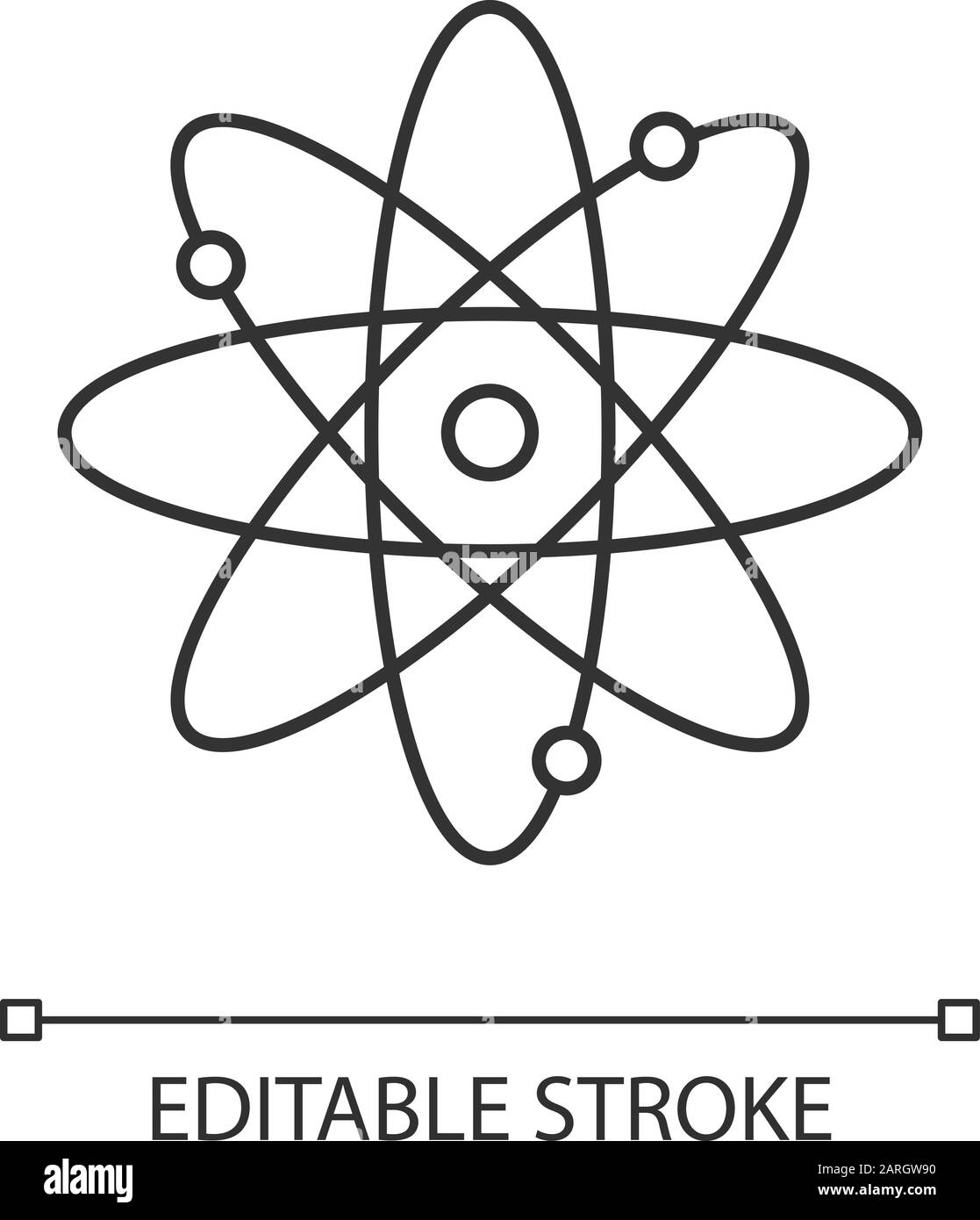 Molecule atom linear icon. Nuclear energy source. Atom core with ...