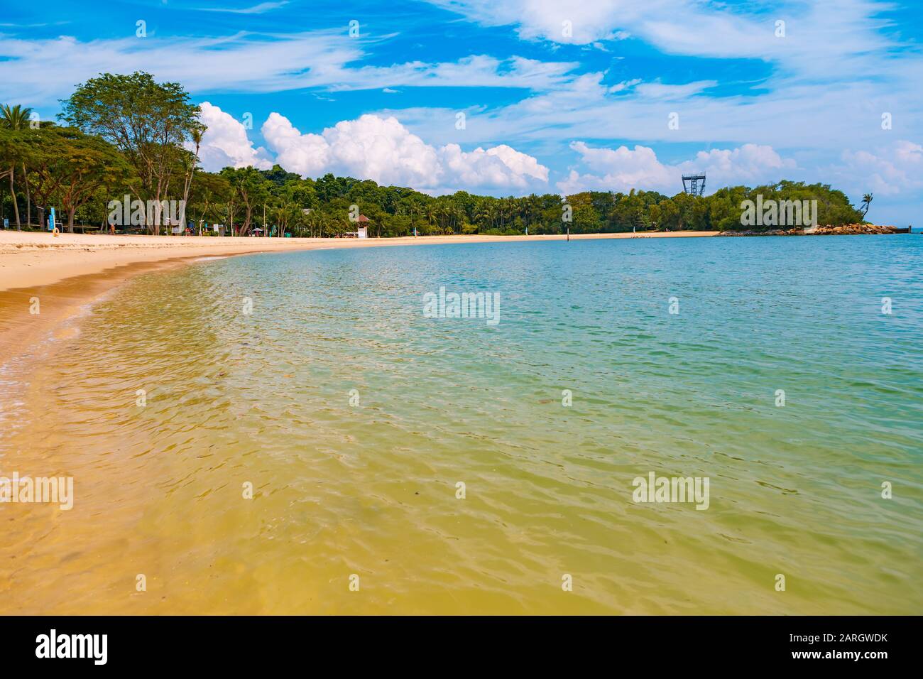 The Beach of Sentosa Island in Singapore town, Singapore Stock Photo ...