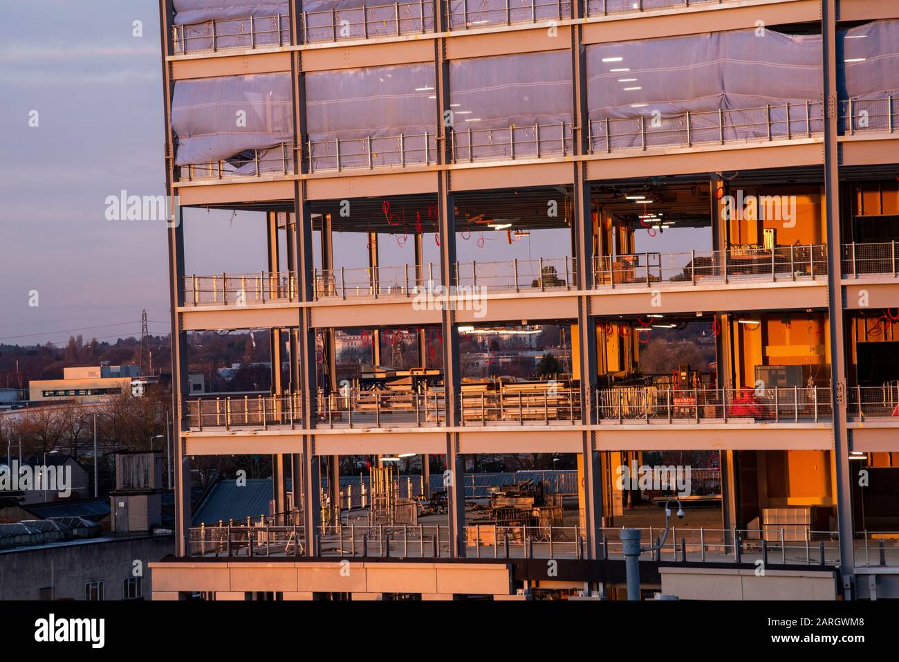Close up sunrise view over the Unity Square development on the South ...