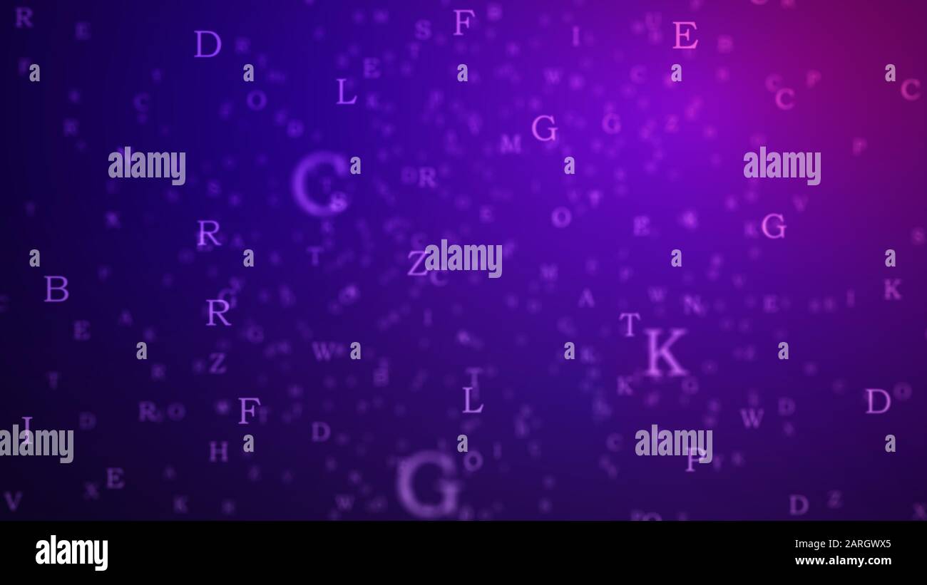 Abstract blue 3D letters background. 3d illustration Stock Photo - Alamy