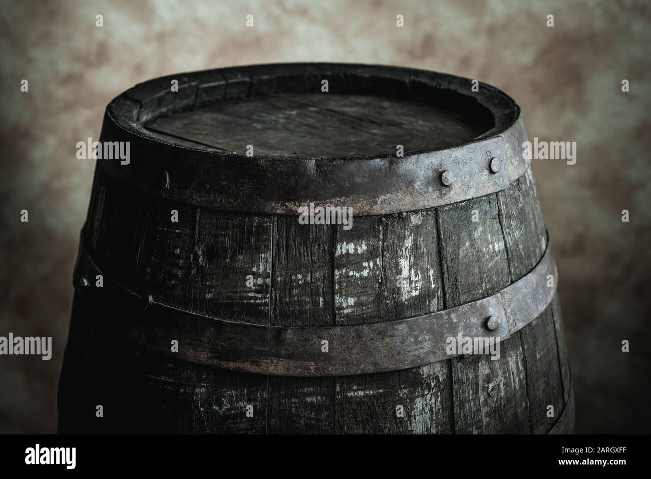 old barrel - desaturated style image Stock Photo - Alamy