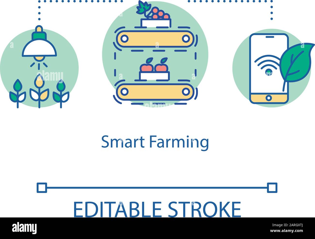 Smart farming concept icon. Robotic technologies idea thin line ... Smart farming concept icon. Robotic technologies idea thin line ...