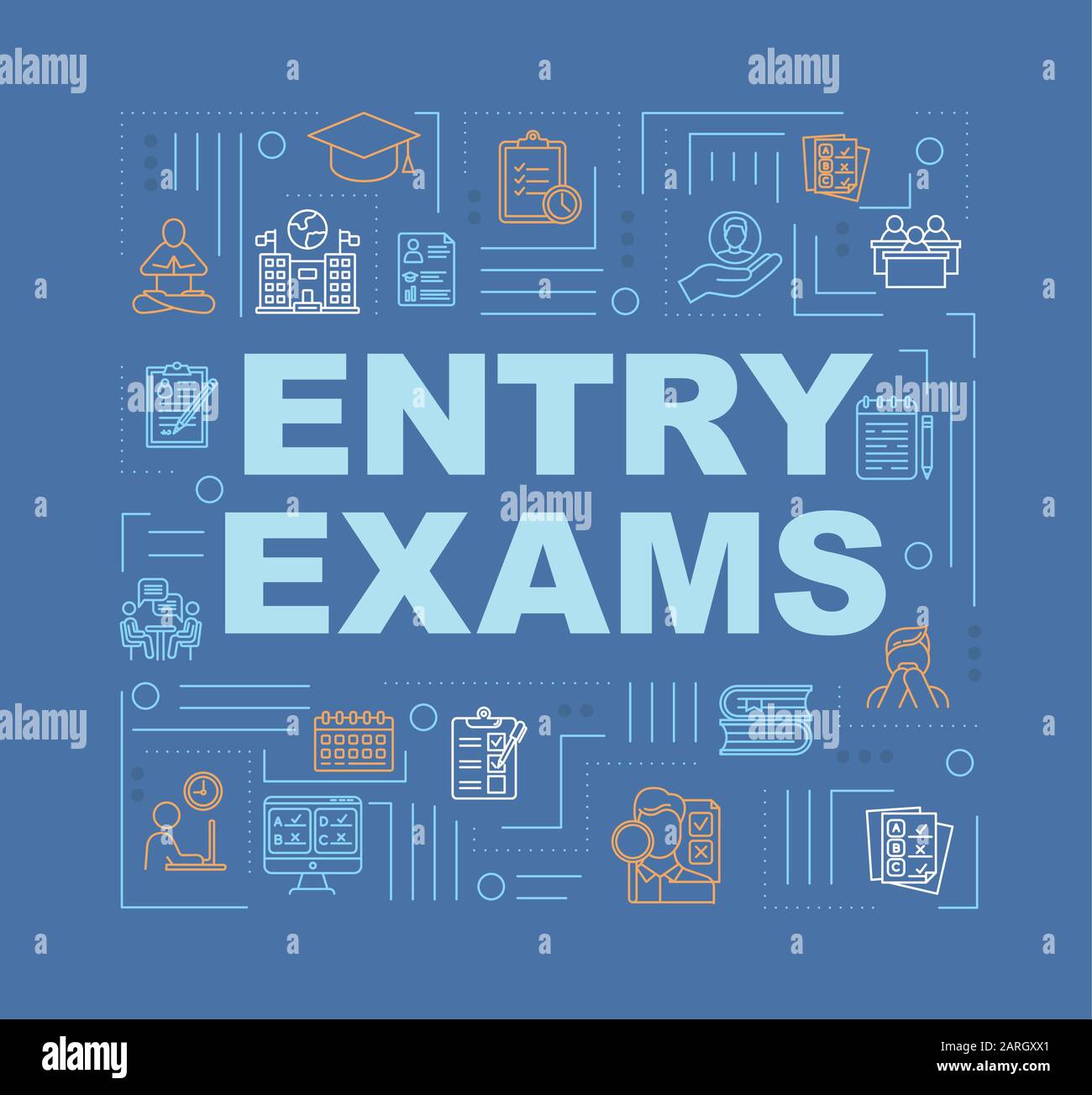 Entry exam word concepts banner. Academic education. College acceptance ...